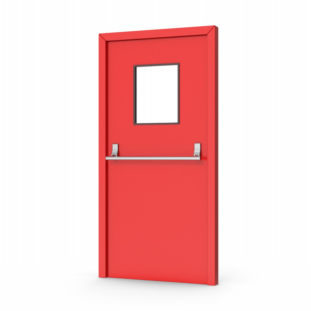 Red Exit Door 3D Model - TurboSquid 2340481