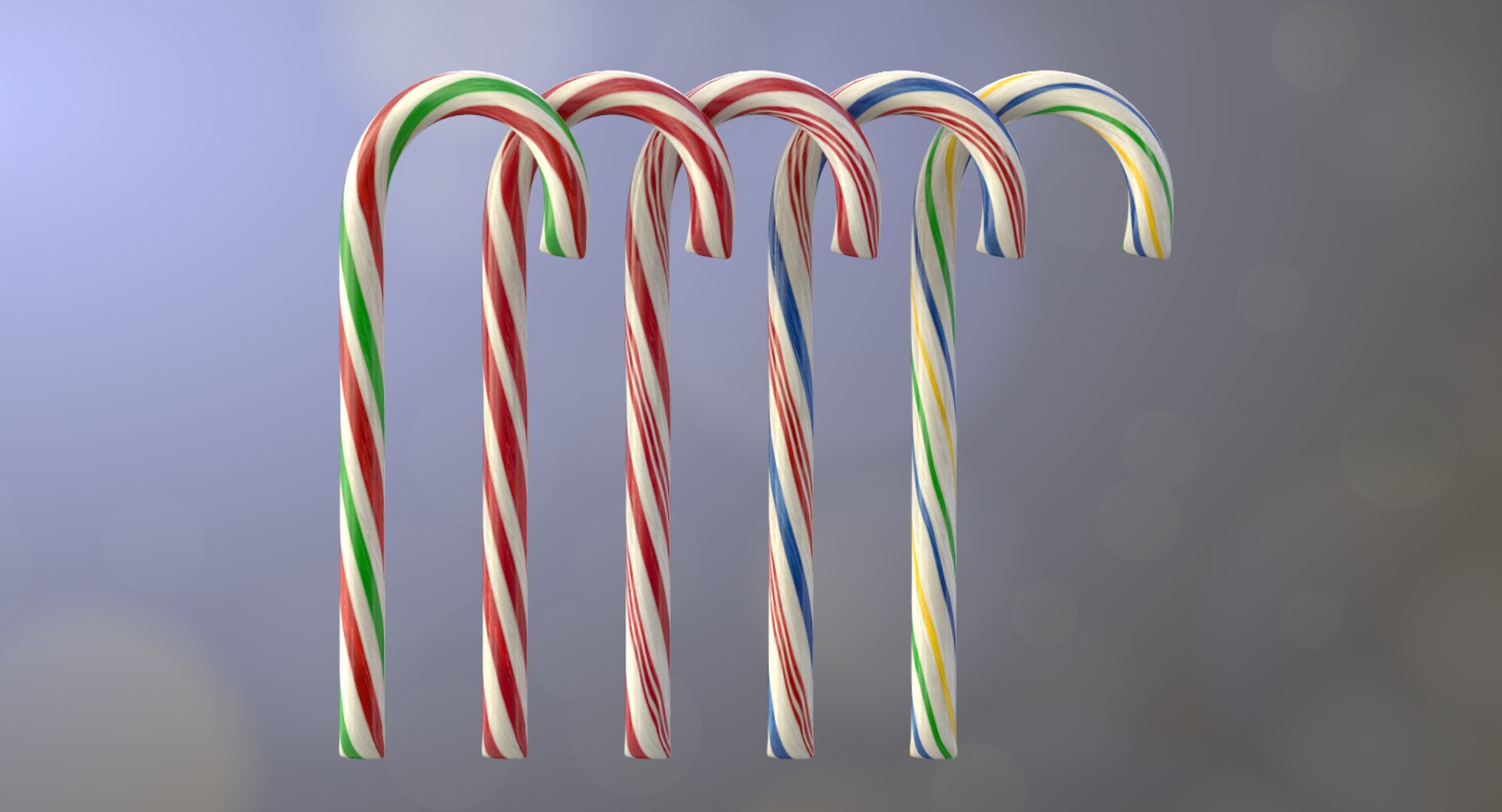 Realistic Candy Cane Color 3D Model - TurboSquid 1226501