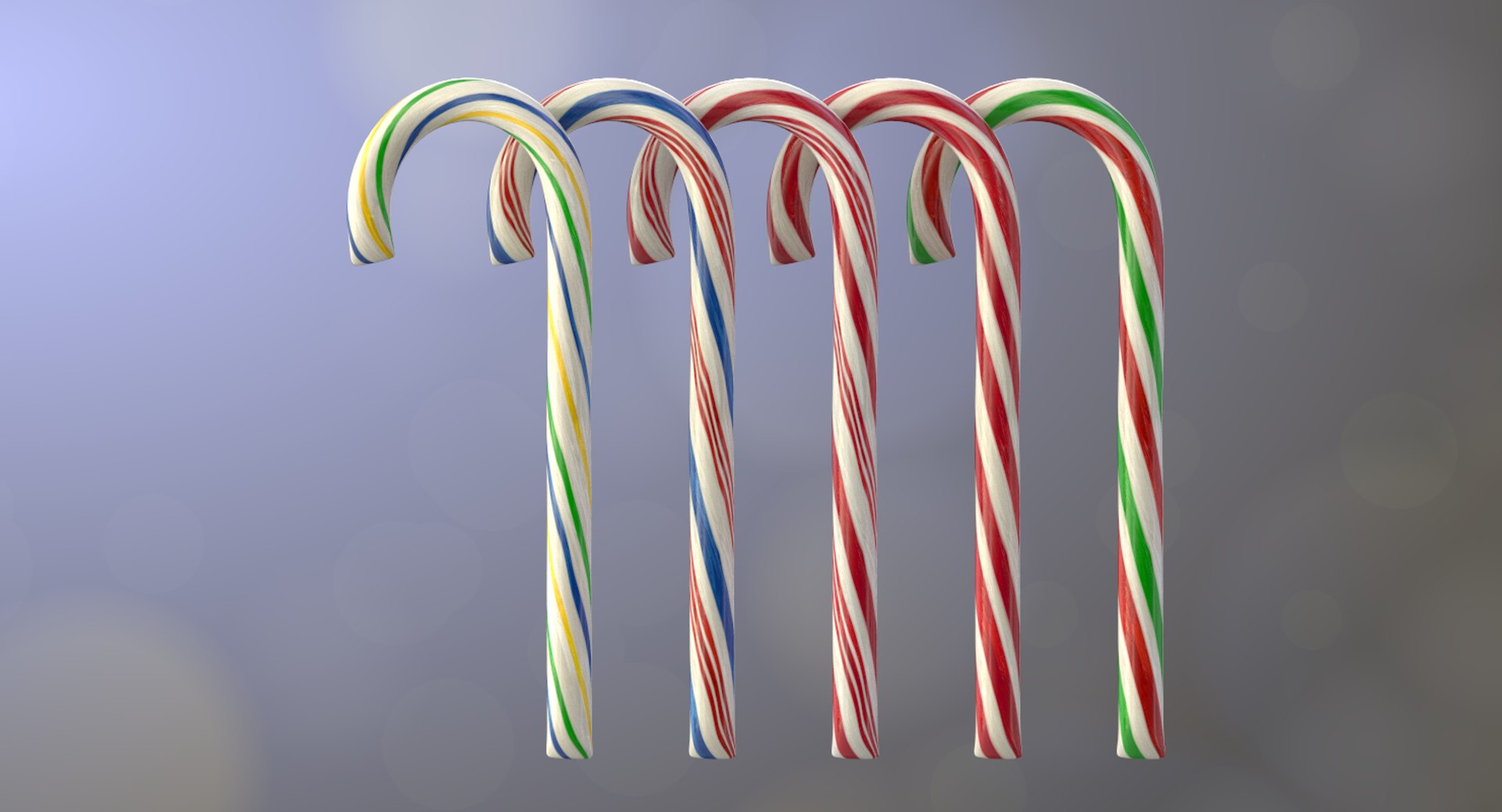 Realistic Candy Cane Color 3D Model - TurboSquid 1226501