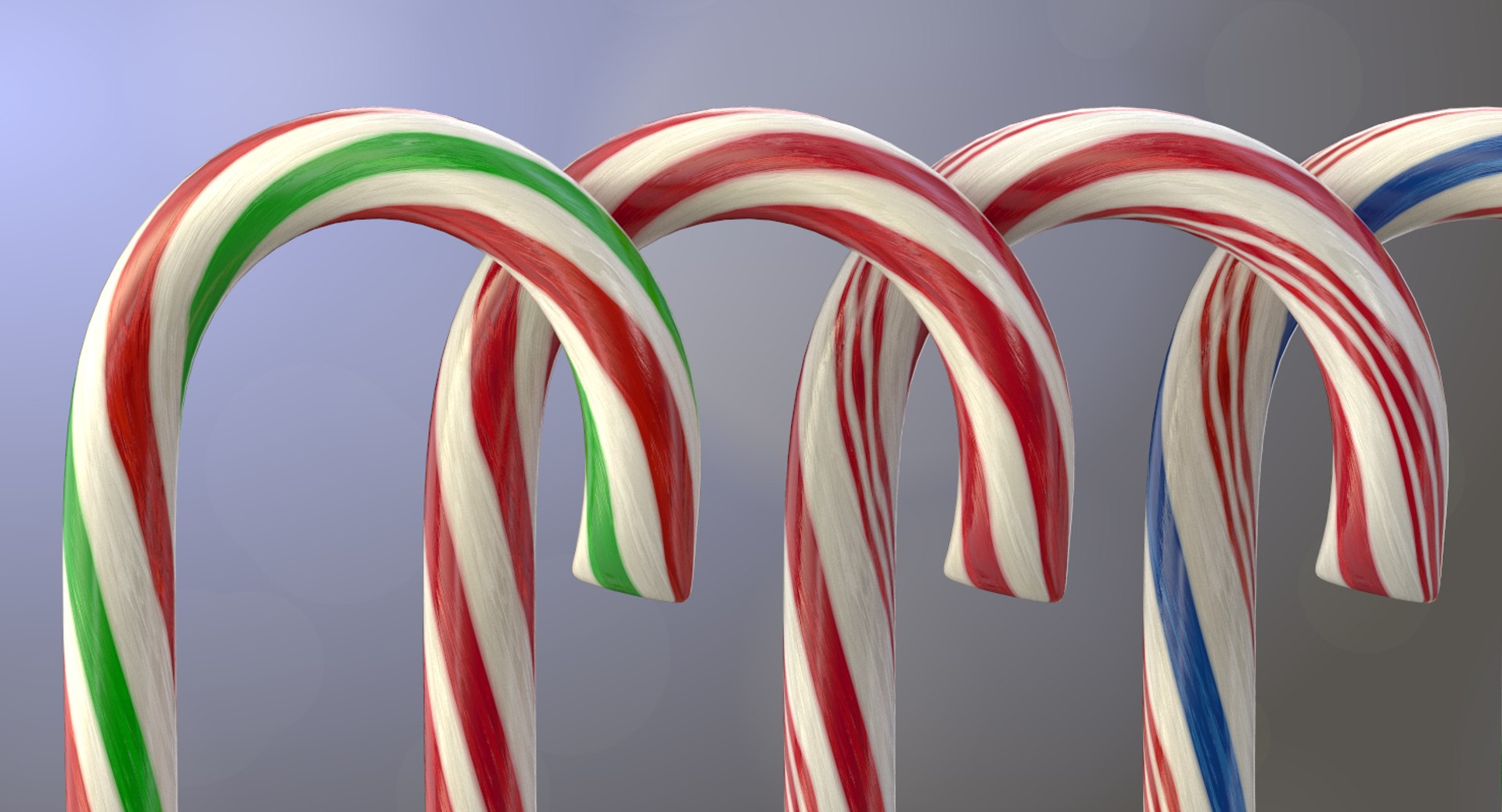 Realistic Candy Cane Color 3D Model - TurboSquid 1226501