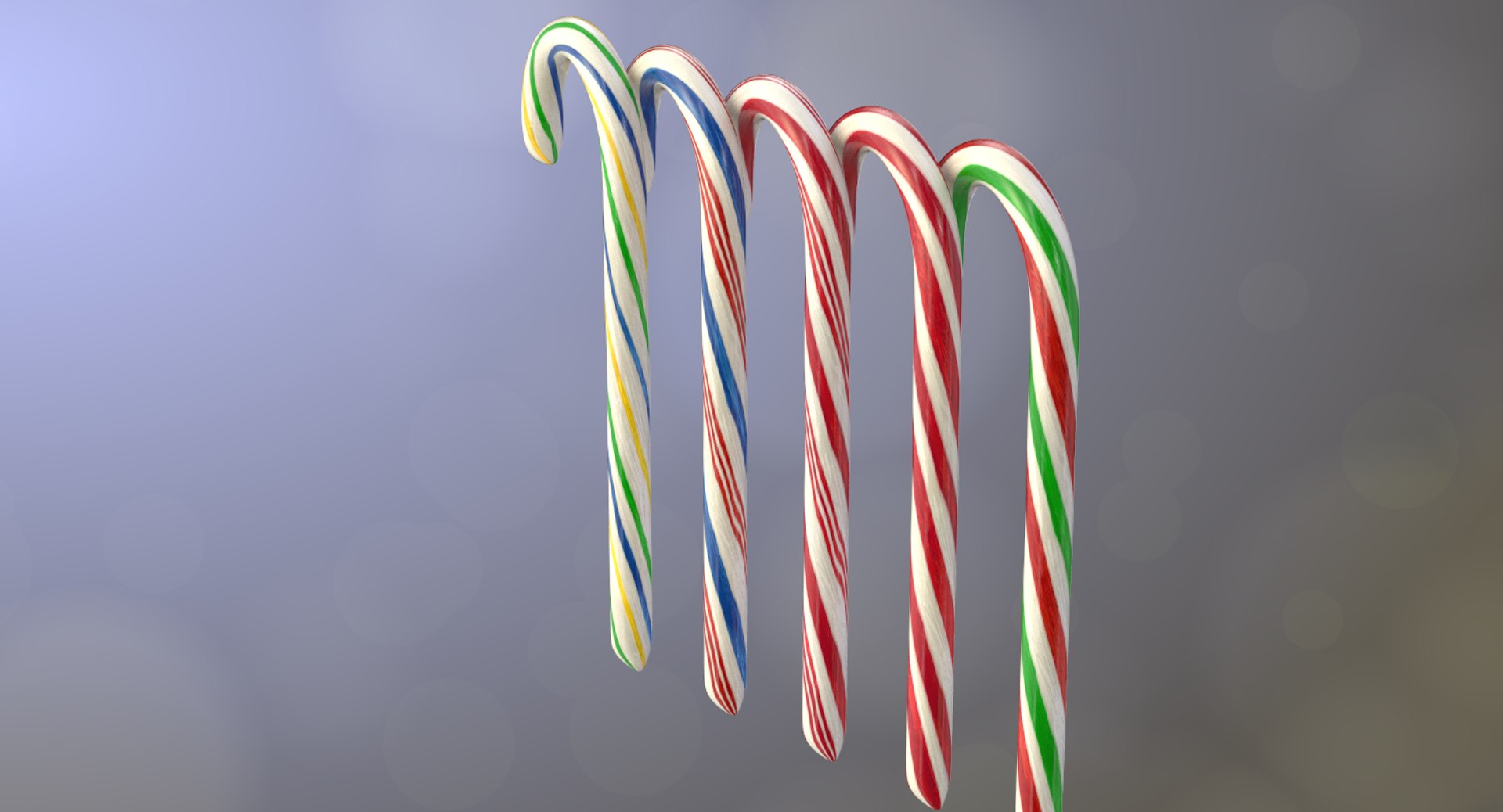 Realistic Candy Cane Color 3D Model - TurboSquid 1226501