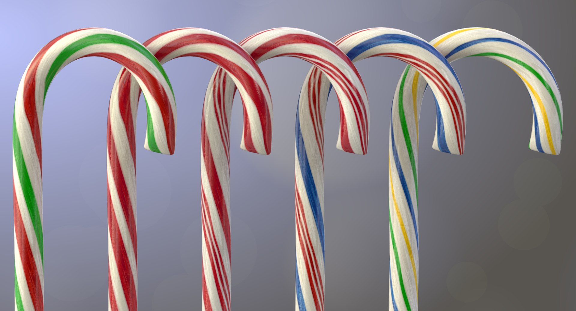 Realistic Candy Cane Color 3D Model - TurboSquid 1226501