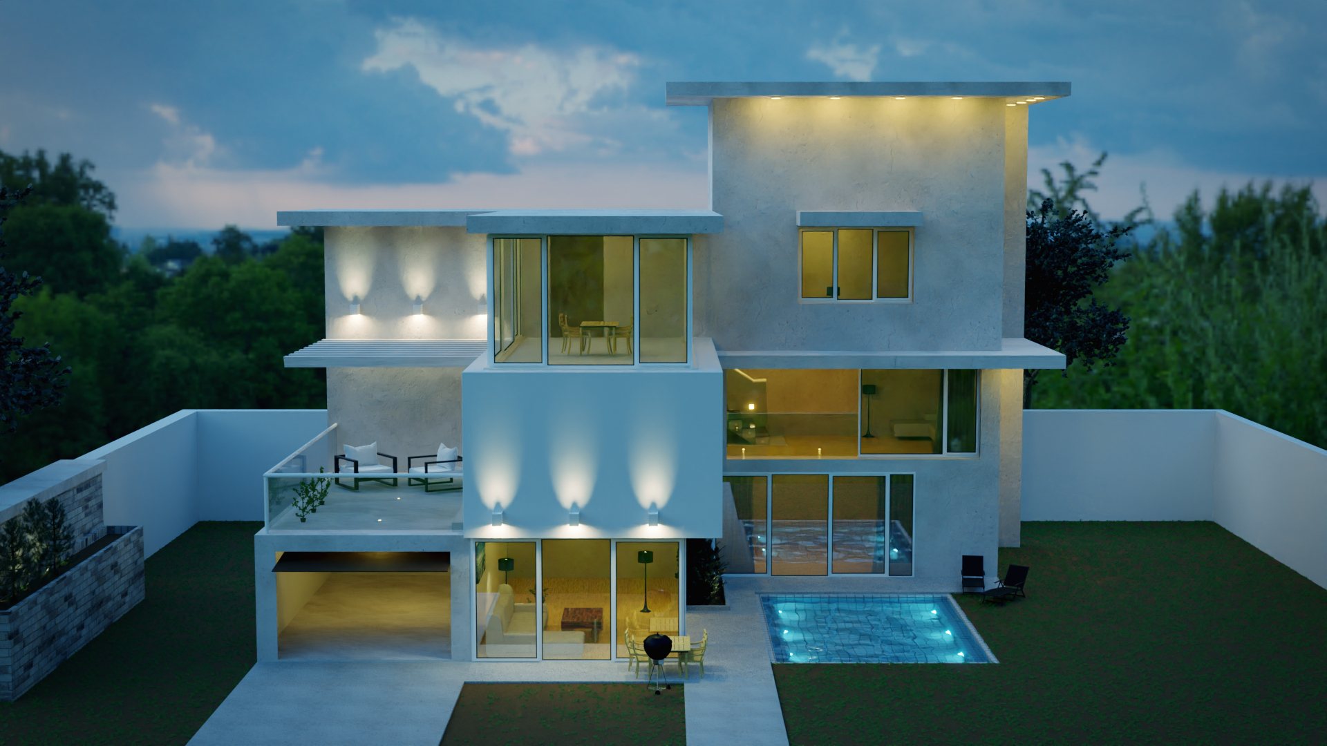3D Photo-Realistic Modern House or 3D Modern Villa 3D model ...