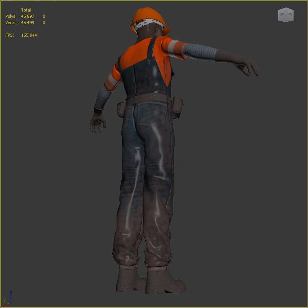 3d Model Miner Worker Helmet