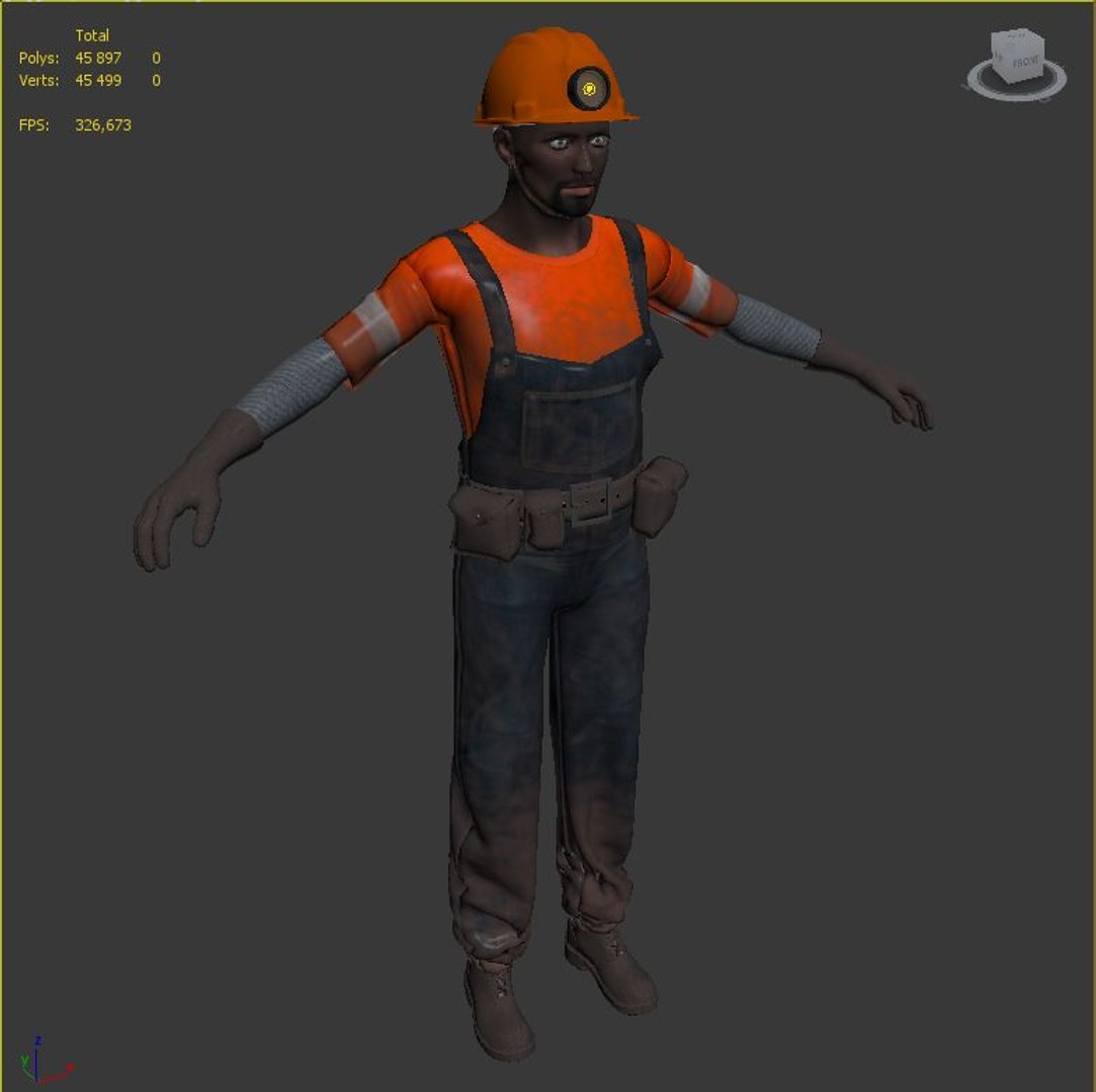 3d Model Miner Worker Helmet