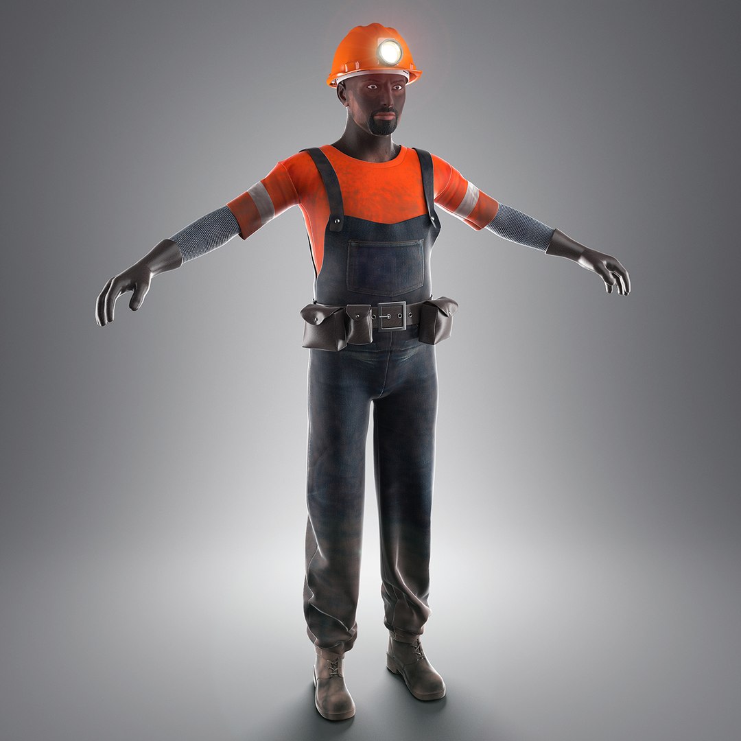 3d Model Miner Worker Helmet