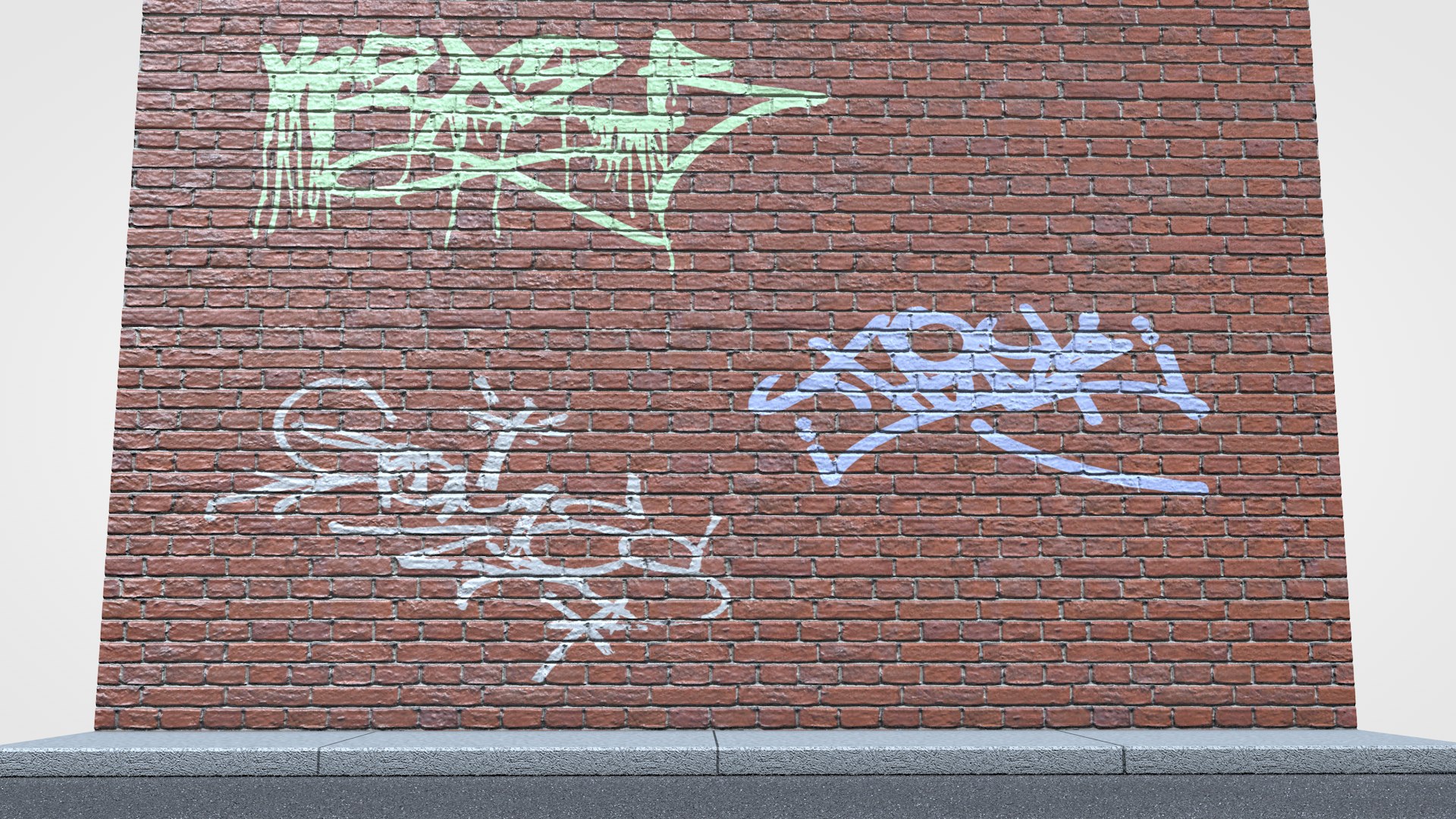 Graffiti Brick Wall 3D Model - TurboSquid 2030544