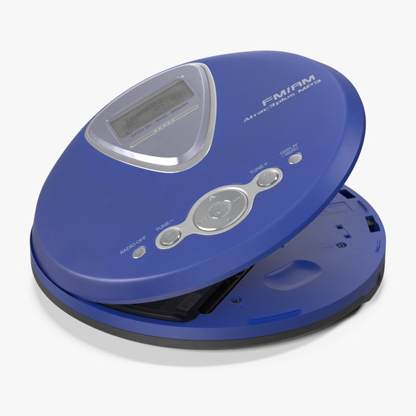 modelo 3d Reproductor de CD de música portátil vintage abierto ...