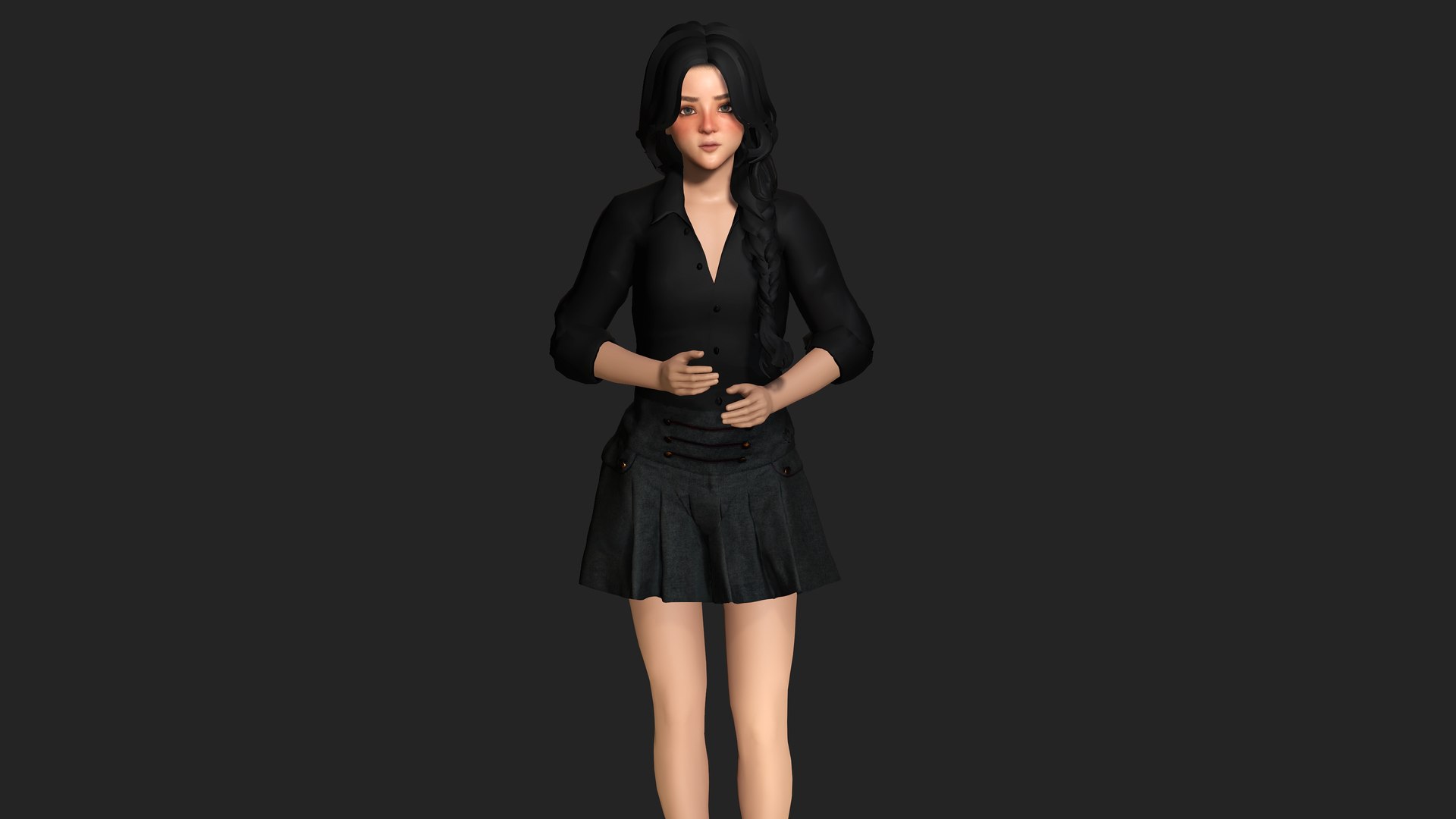 3D Model AAA 3D STYLIZED CARTOON CHARACTER - YOUNG FEMALE CASUAL ...