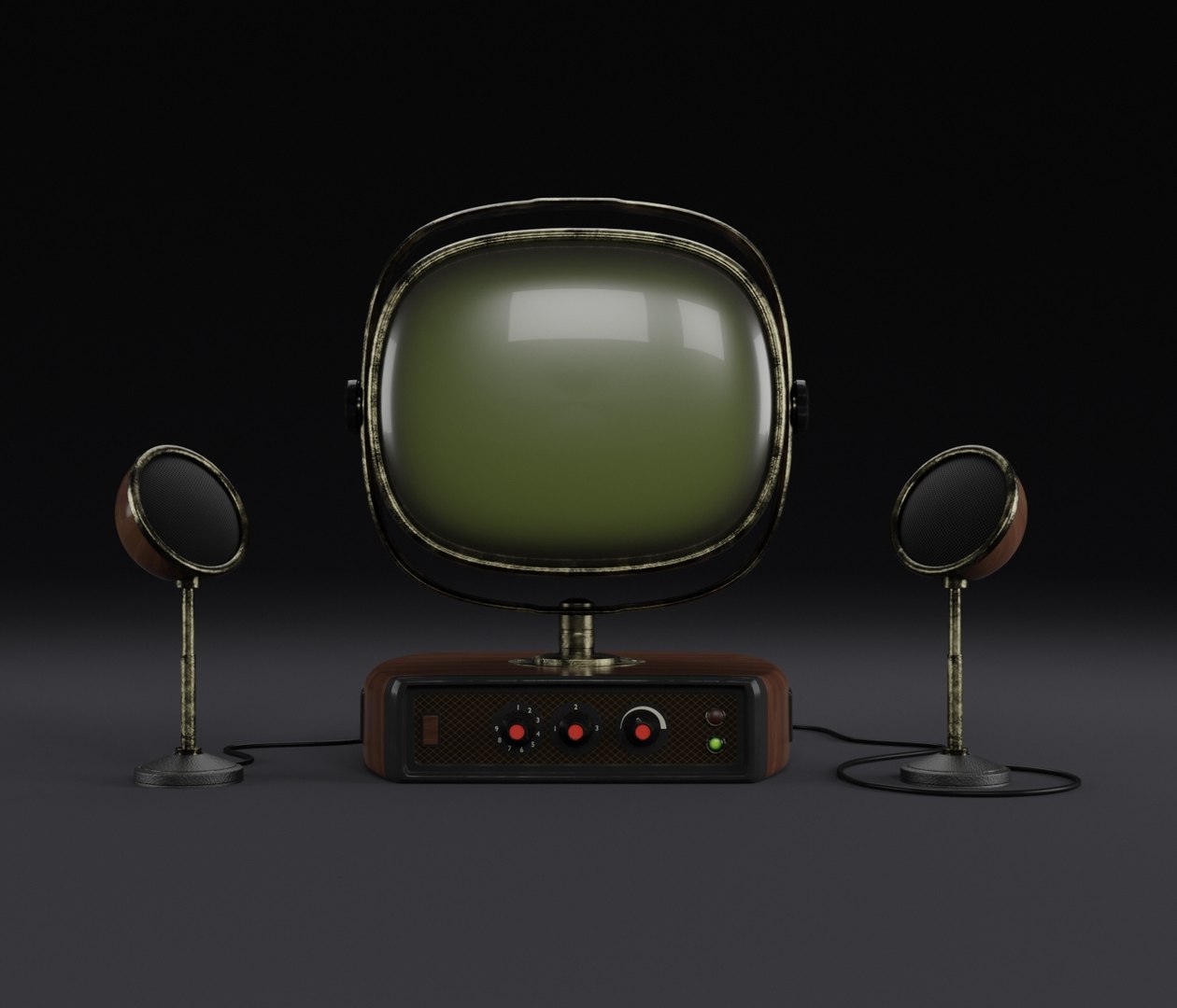 Old Look Vintage Tv 3D Model - TurboSquid 1482776