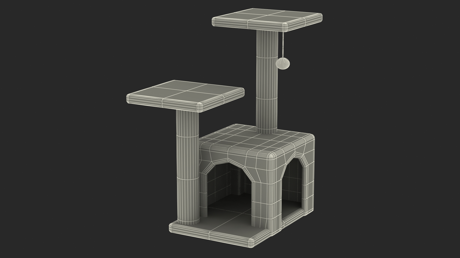 3D Cat Tree 3-Level model - TurboSquid 1821187