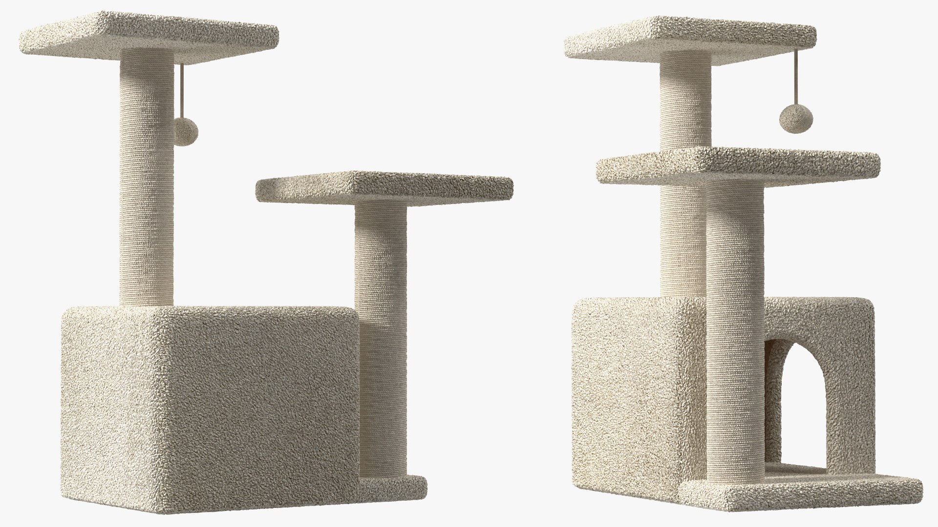 3D Cat Tree 3-Level model - TurboSquid 1821187