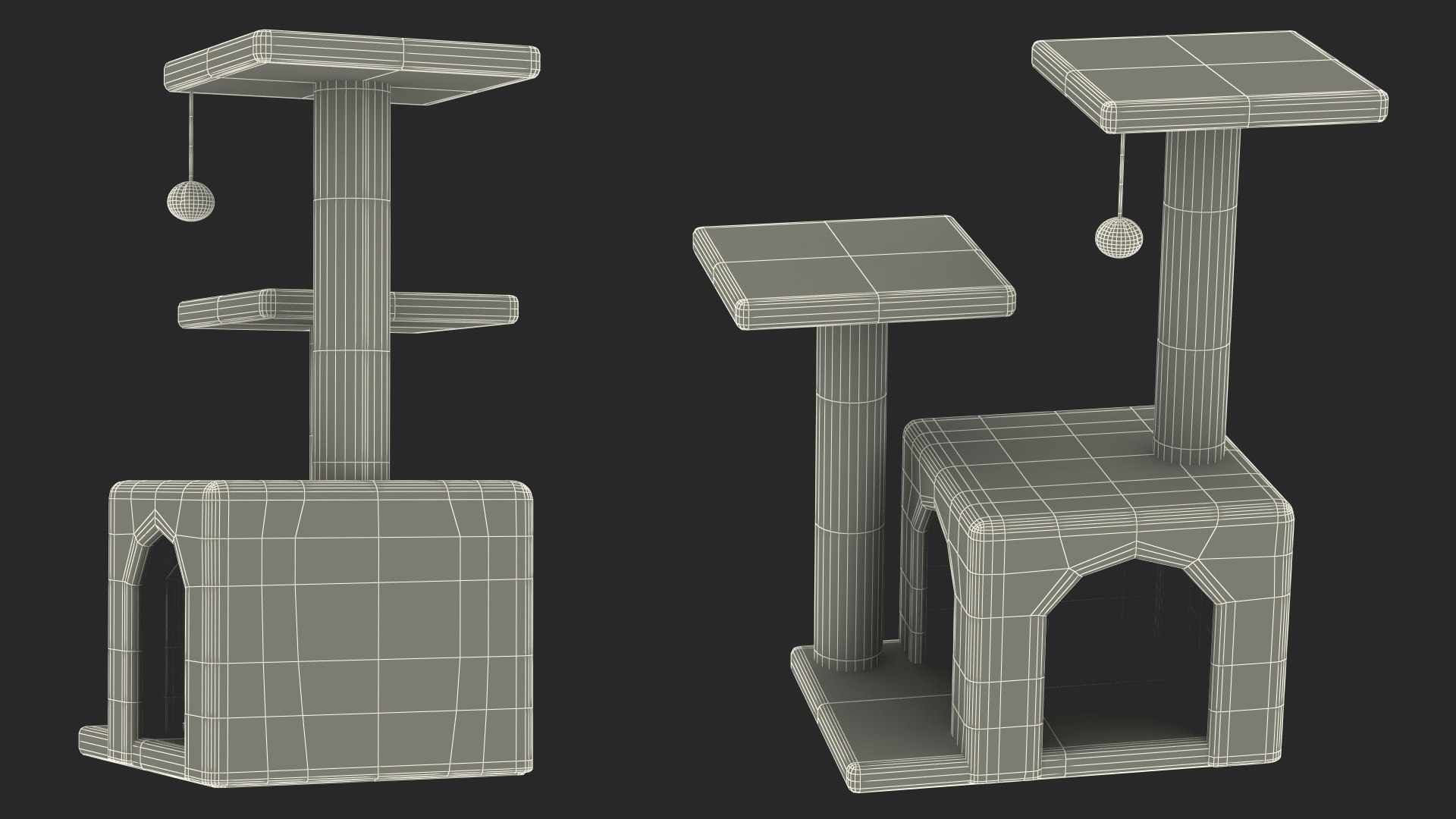 3D Cat Tree 3-Level model - TurboSquid 1821187