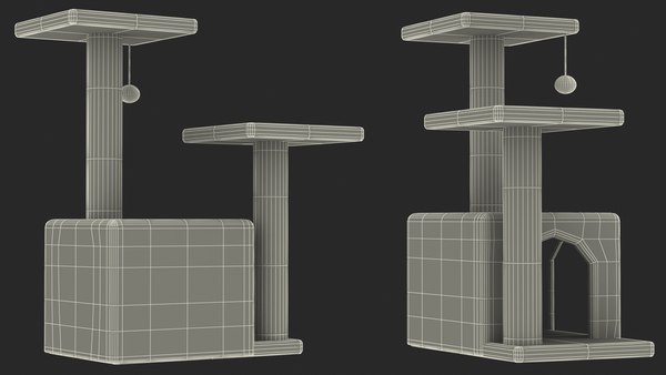 3D Cat Tree 3-Level model - TurboSquid 1821187