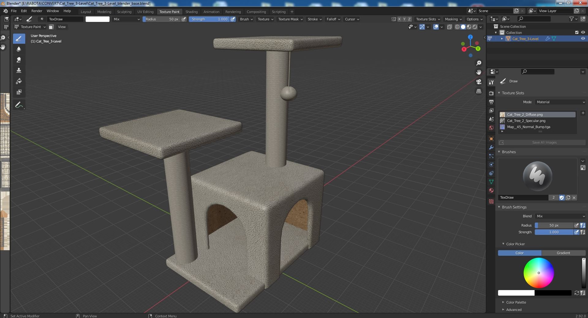 3D Cat Tree 3-Level model - TurboSquid 1821187