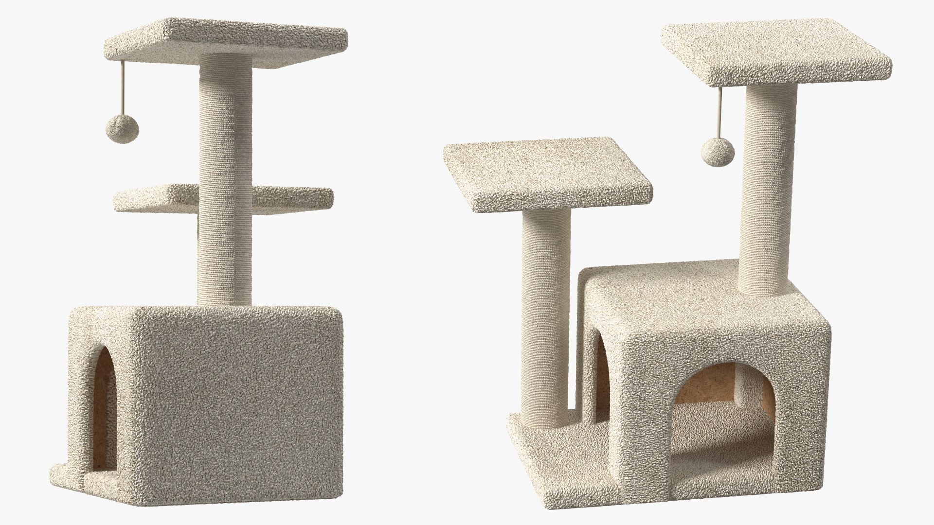 3D Cat Tree 3-Level model - TurboSquid 1821187