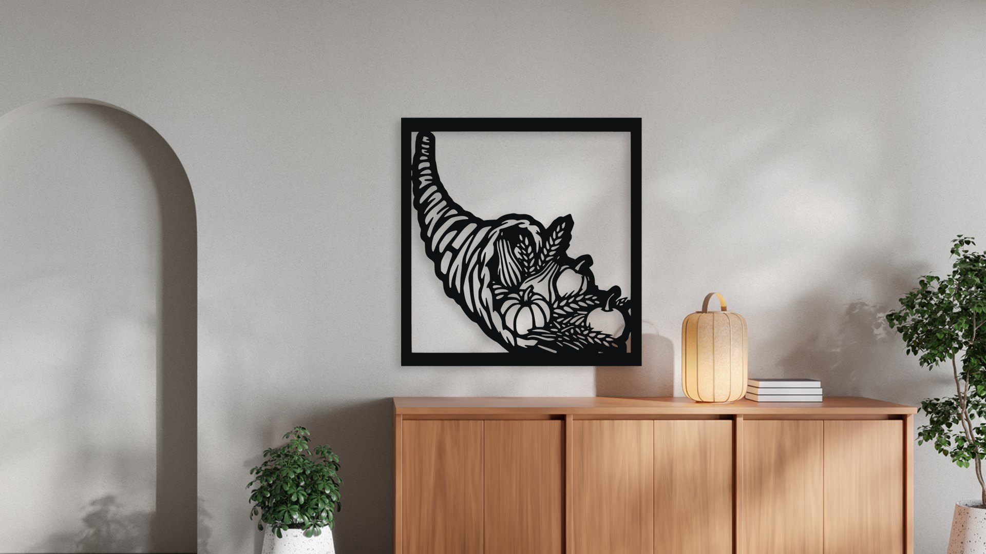 3D Cornucopia Thanksgiving Wall Art Model - TurboSquid 2447528