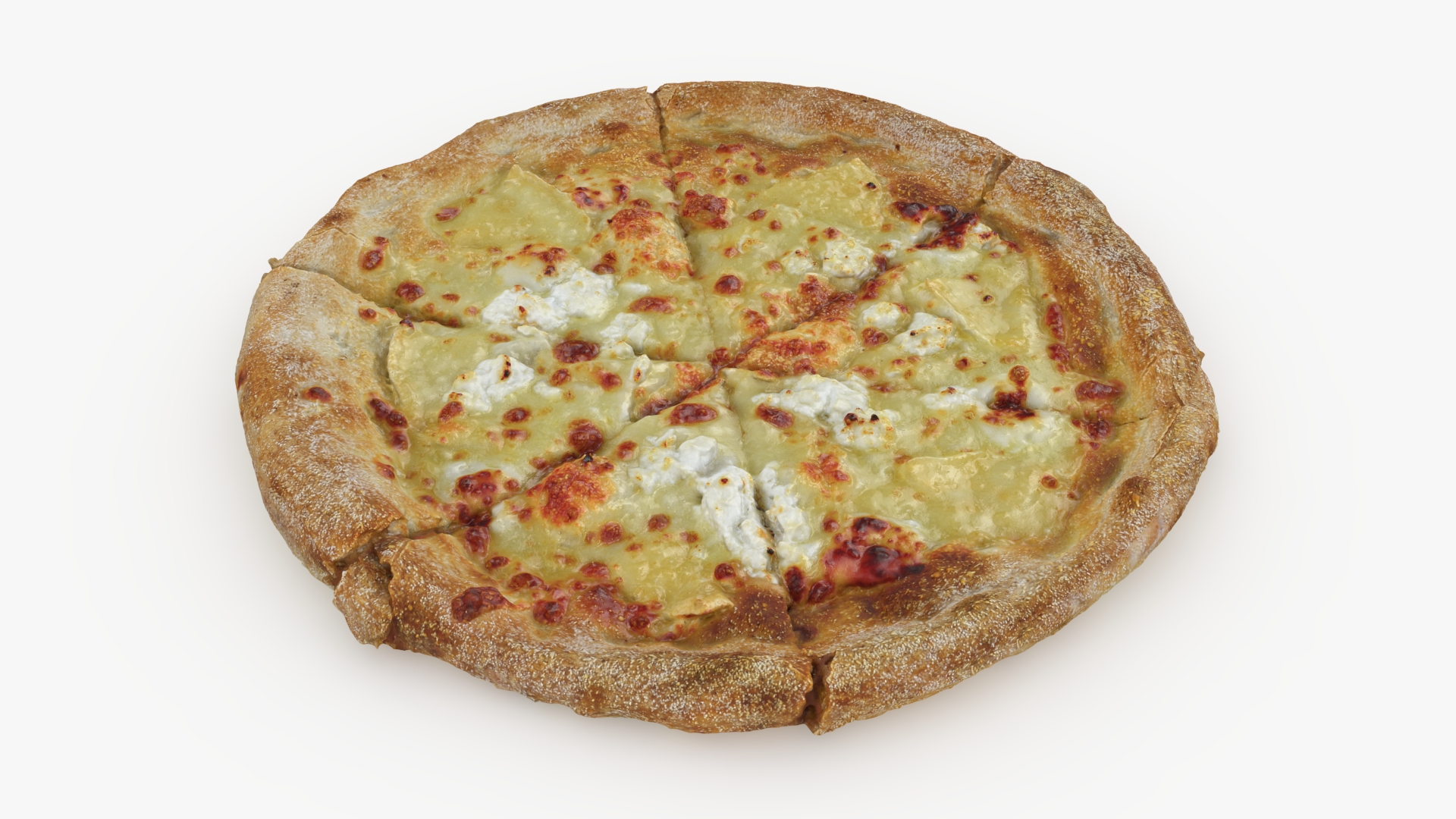 3D Four Cheese Pizza Model - TurboSquid 2391041