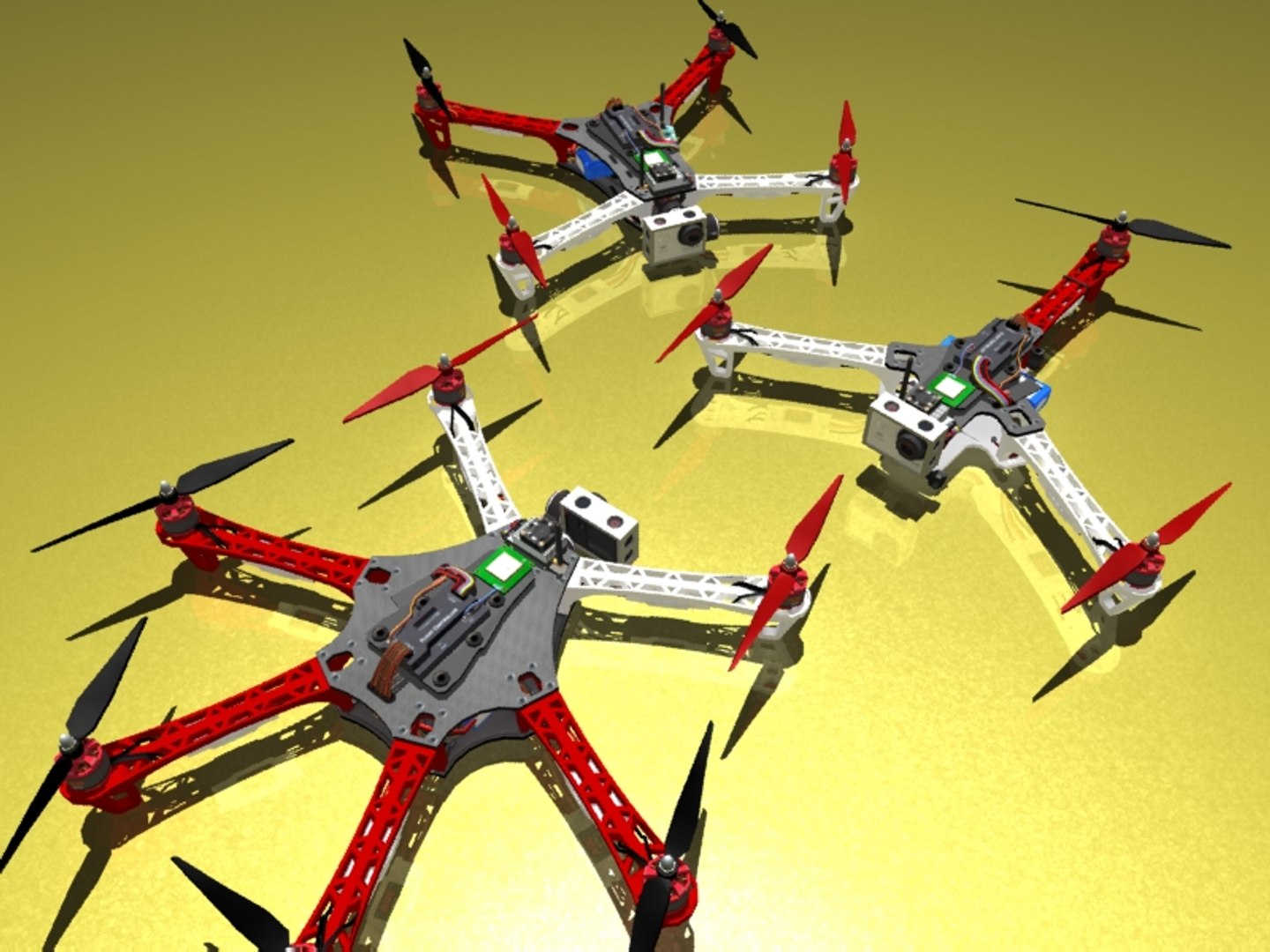 Tricopter Quadrocopter Hexacopter 3d Max