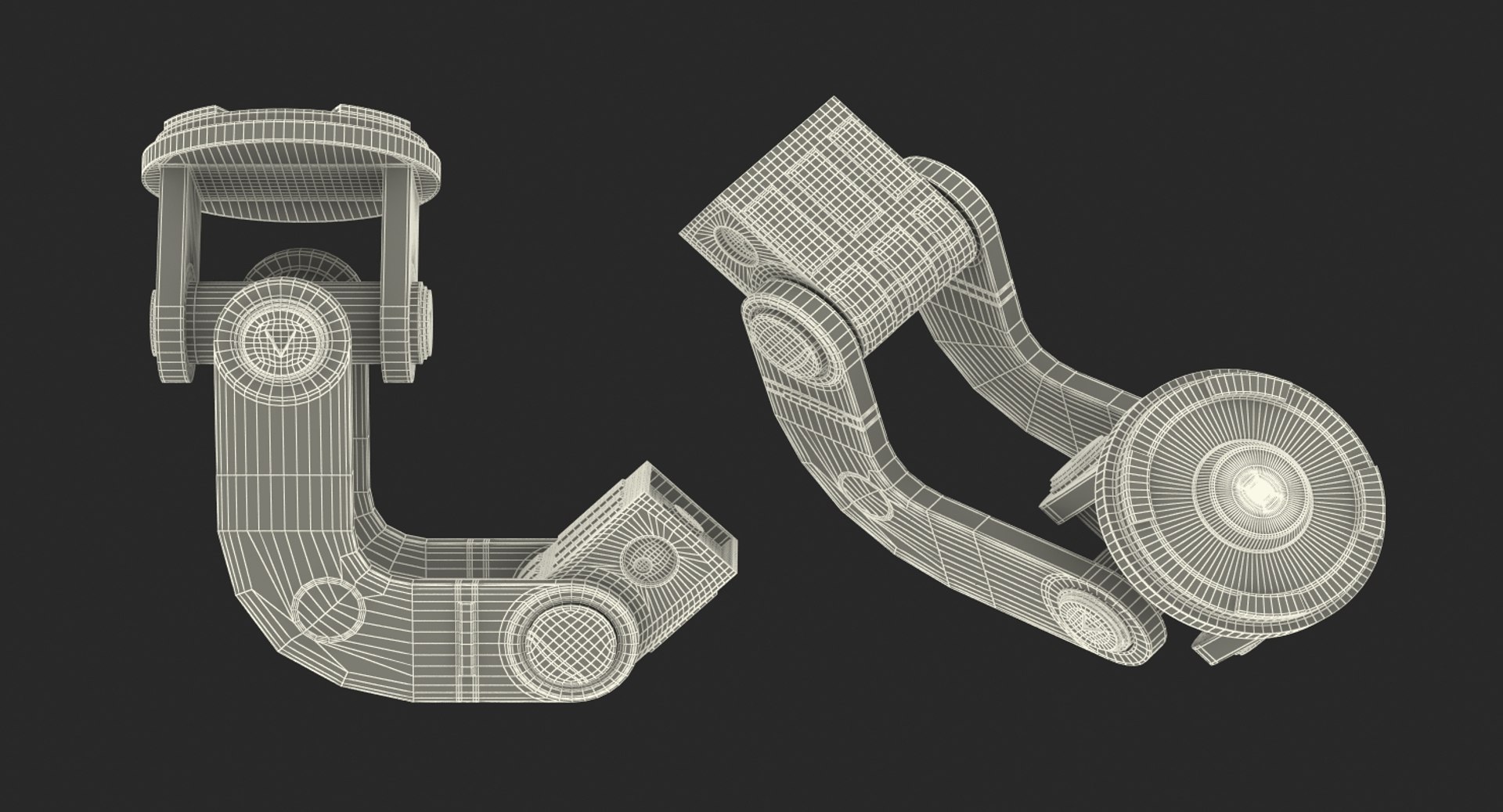3d anodized industrial joints set model