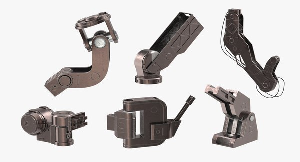 3d anodized industrial joints set model