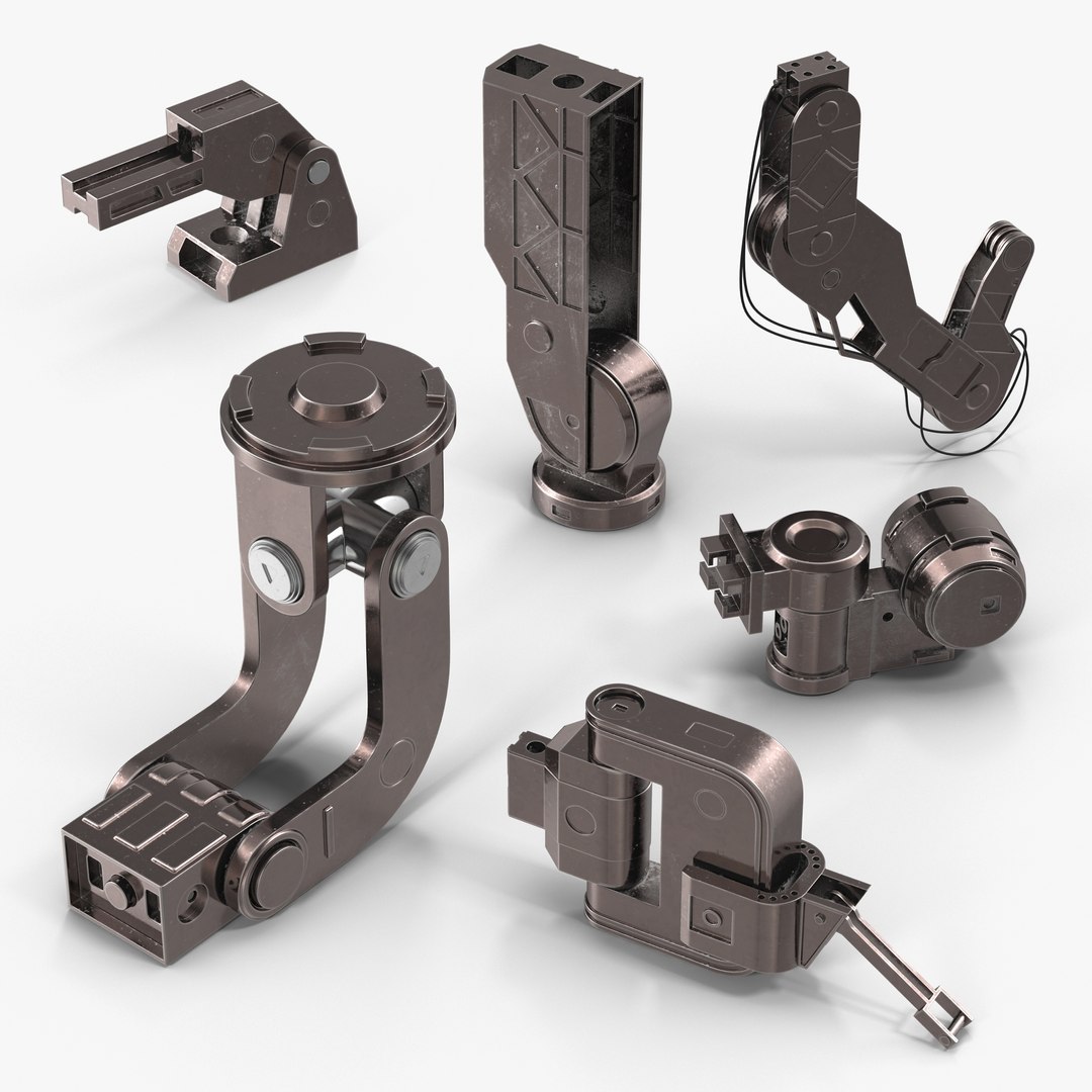 3d anodized industrial joints set model