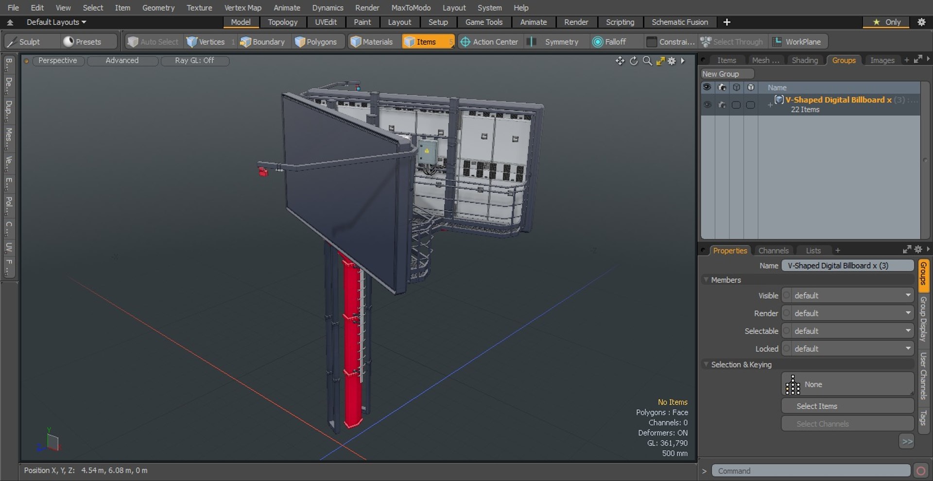3D model V-Shaped Digital Billboard 6x3 - TurboSquid 1911747