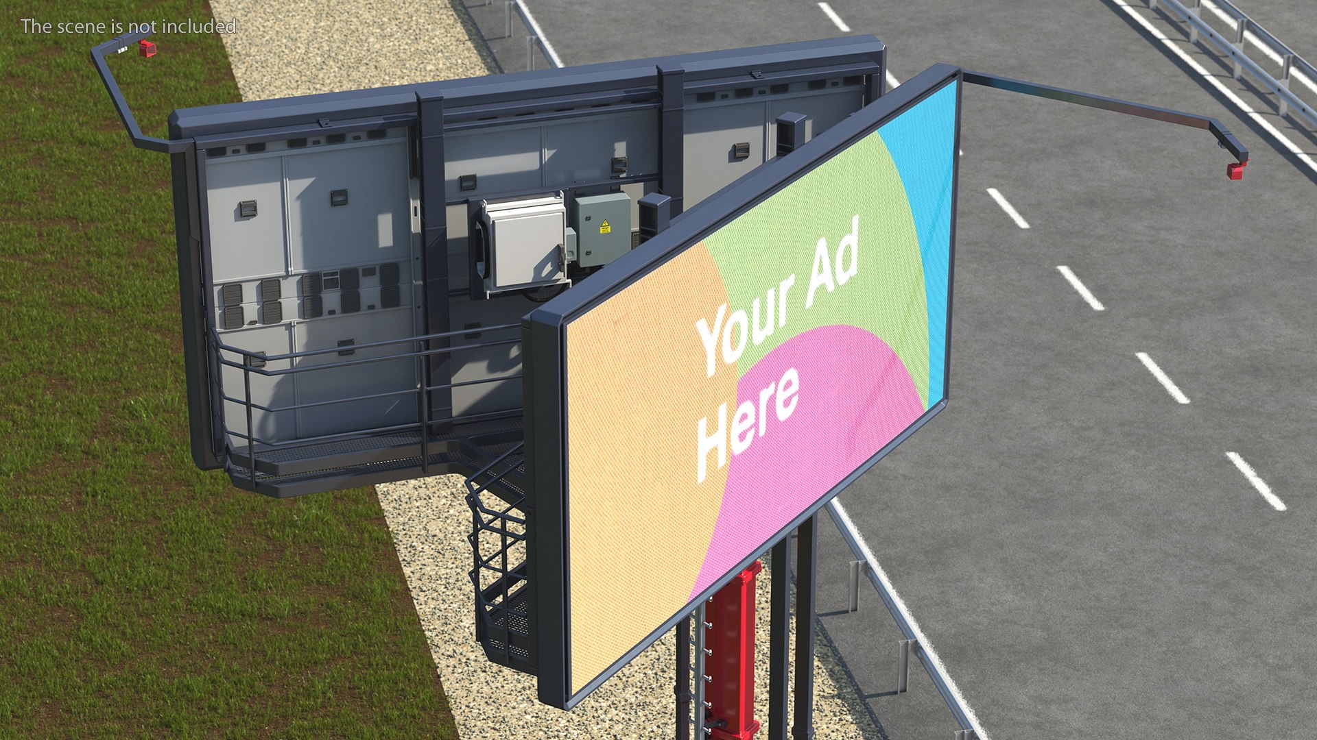 3D Model V-Shaped Digital Billboard 6x3 - TurboSquid 1911747