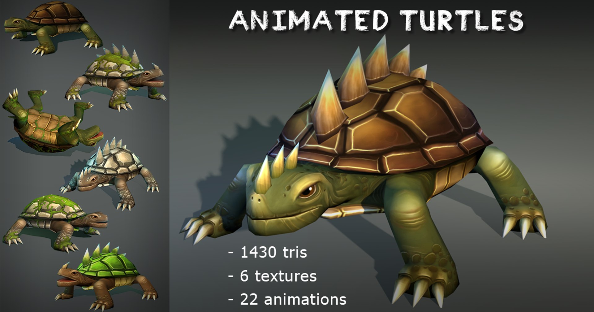 Turtles Pack Animations 3D Model - TurboSquid 1211333