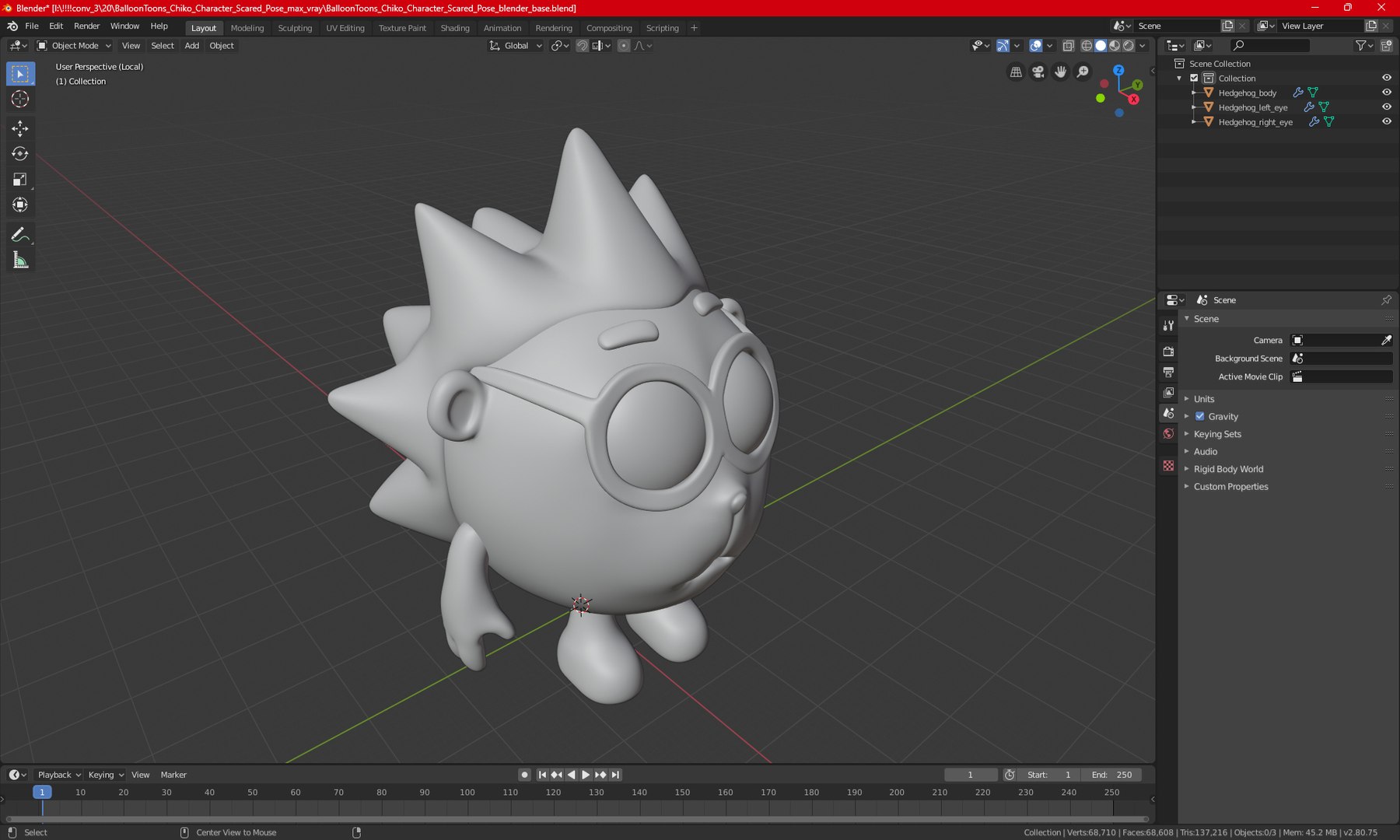 BalloonToons Chiko Character Scared Pose 3D - TurboSquid 2121879