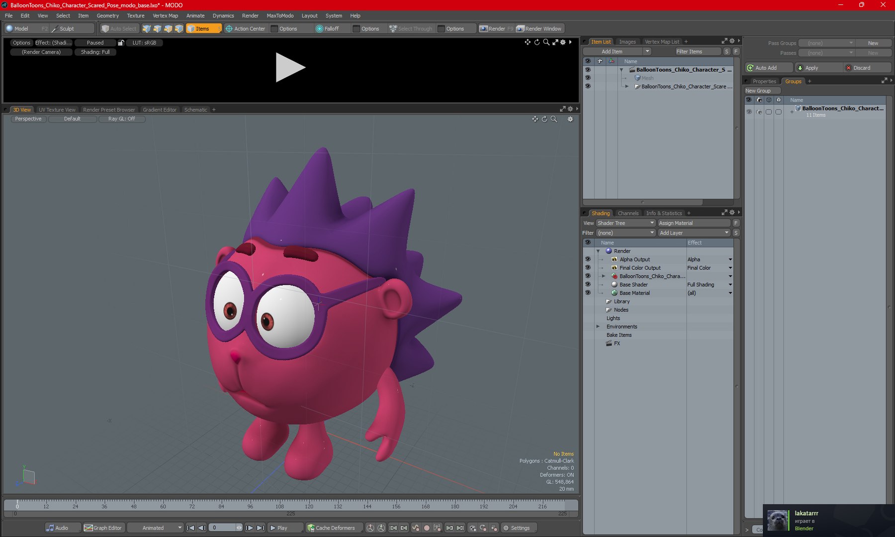 BalloonToons Chiko Character Scared Pose 3D - TurboSquid 2121879