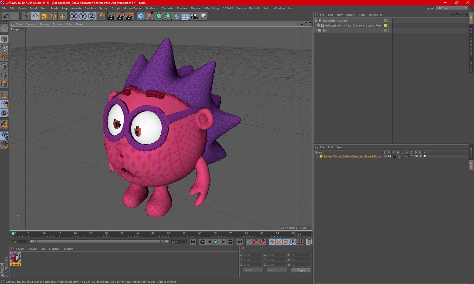 BalloonToons Chiko Character Scared Pose 3D - TurboSquid 2121879
