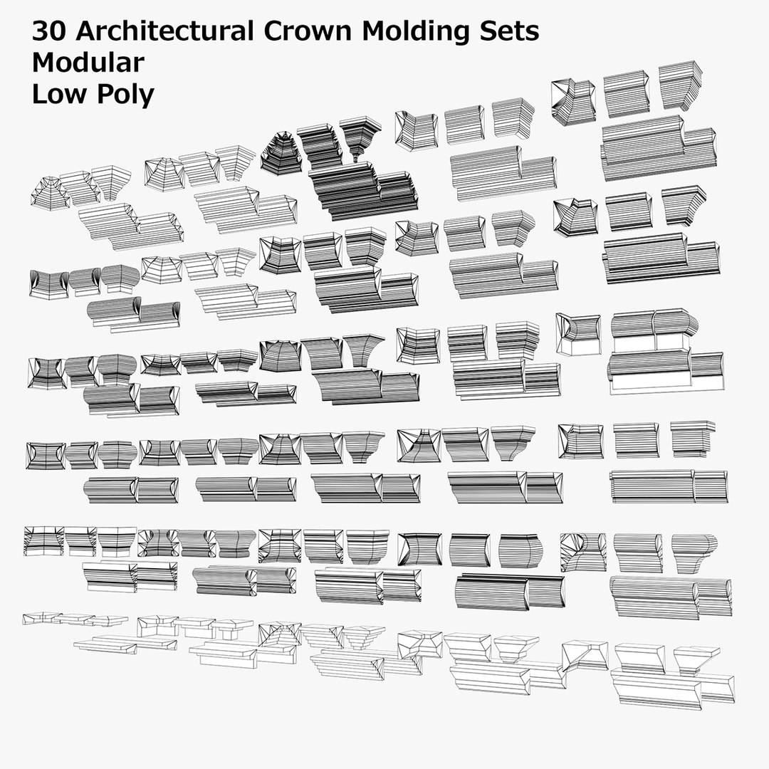 Modular Architectural Crown Moldings Pack 30 sets 3D - TurboSquid 2045925
