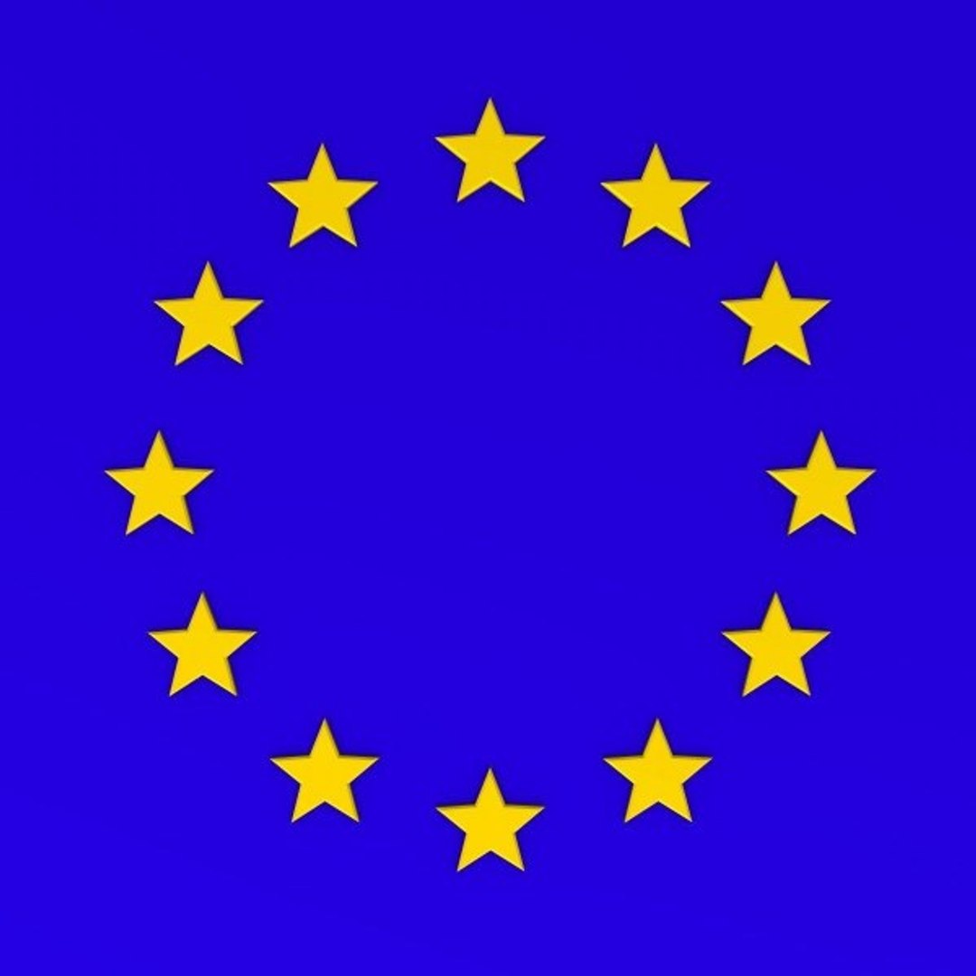3d Eu Sign Symbol