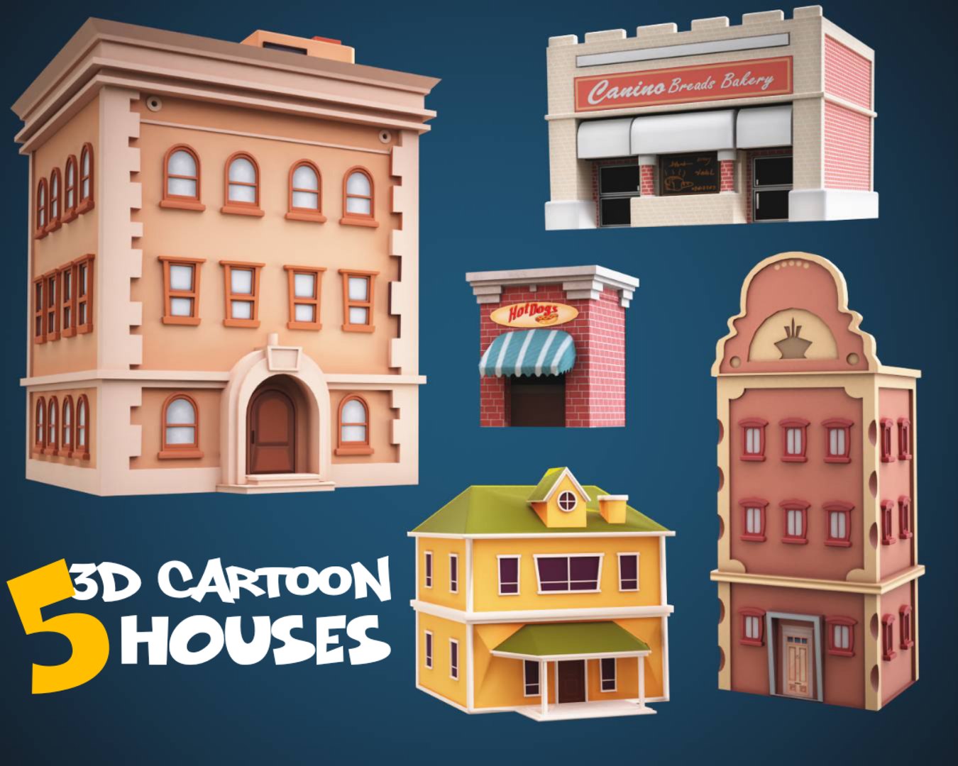 Cartoon Building Pack 3D - TurboSquid 2078531