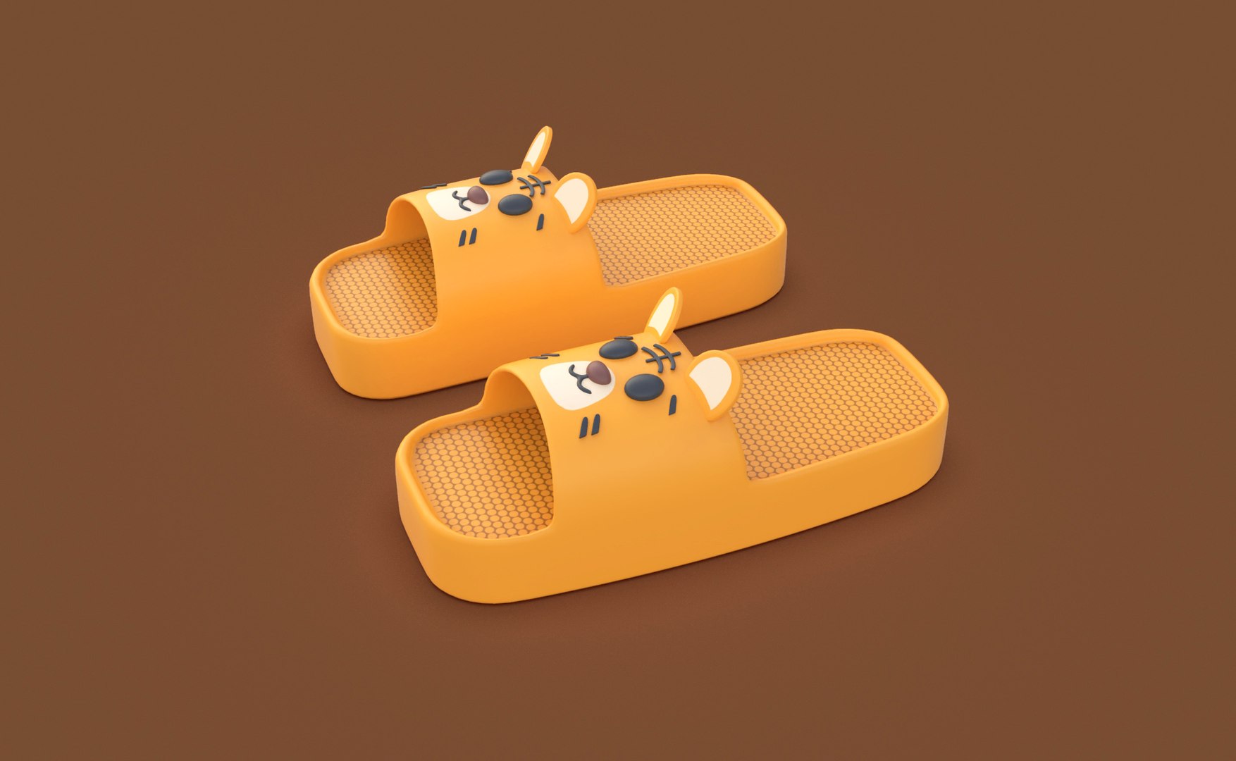 Cartoon Tiger Shape Slippers 3D - TurboSquid 2268106