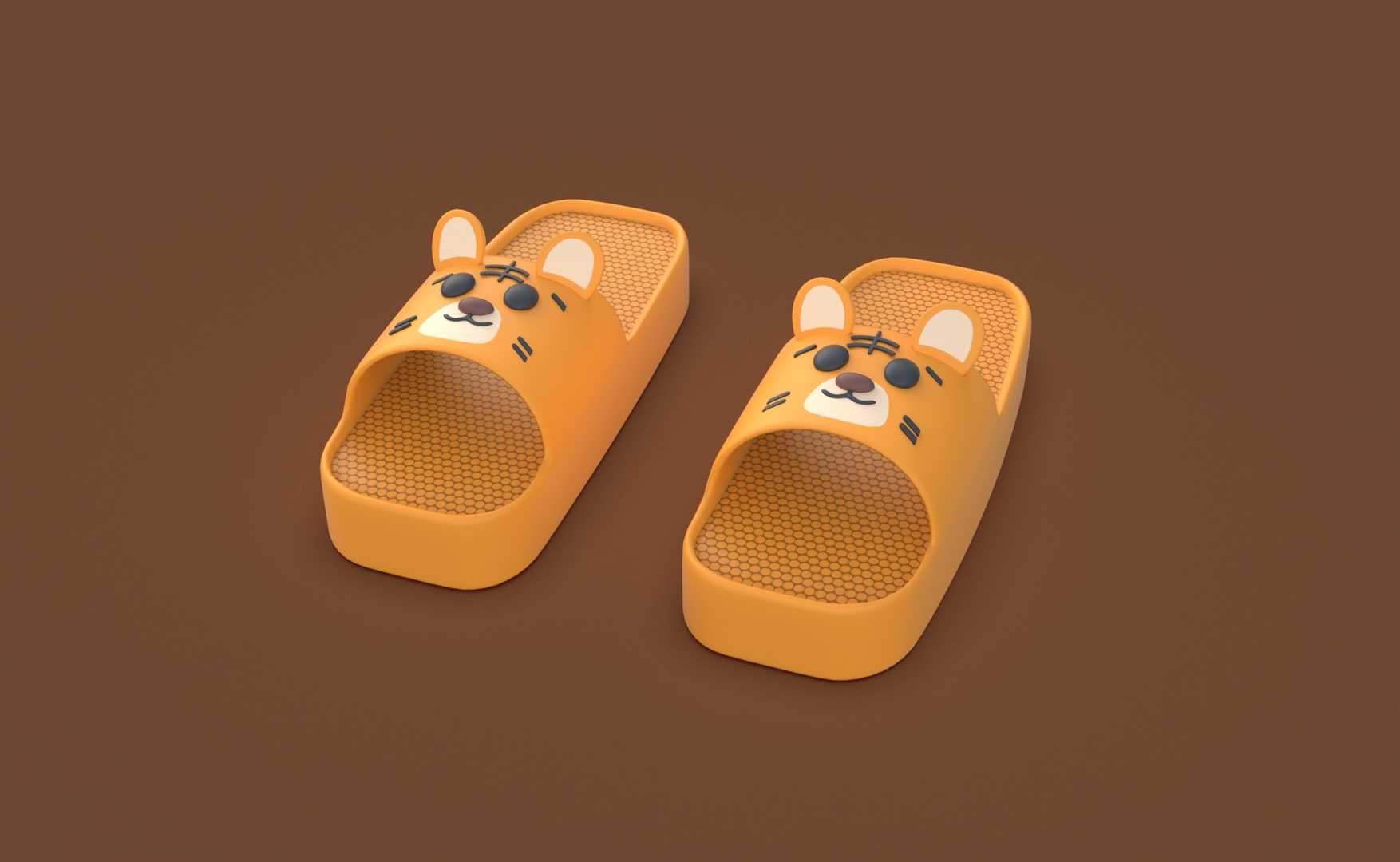 Cartoon Tiger Shape Slippers 3D - TurboSquid 2268106
