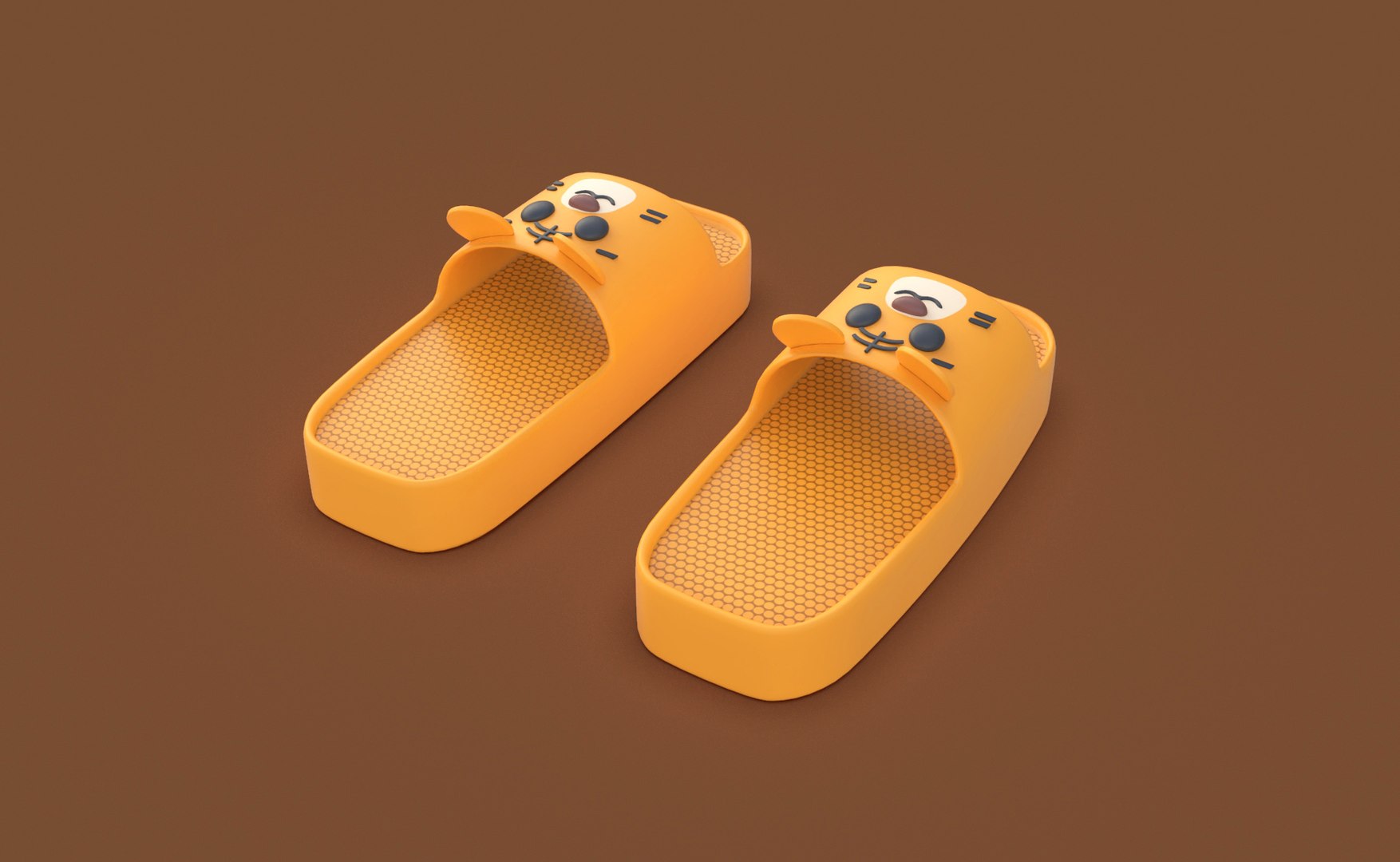 Cartoon Tiger Shape Slippers 3D - TurboSquid 2268106