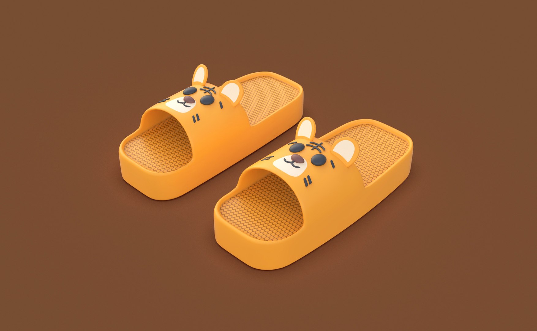 Cartoon Tiger Shape Slippers 3D - TurboSquid 2268106