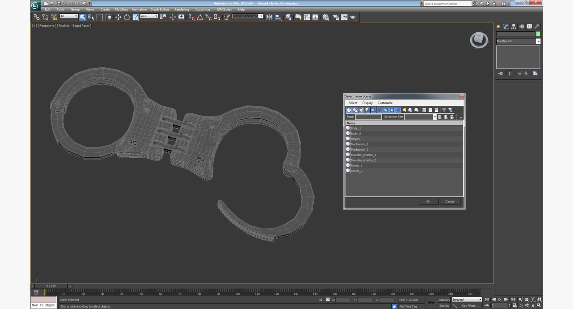 Hinged Handcuffs 3d 3ds