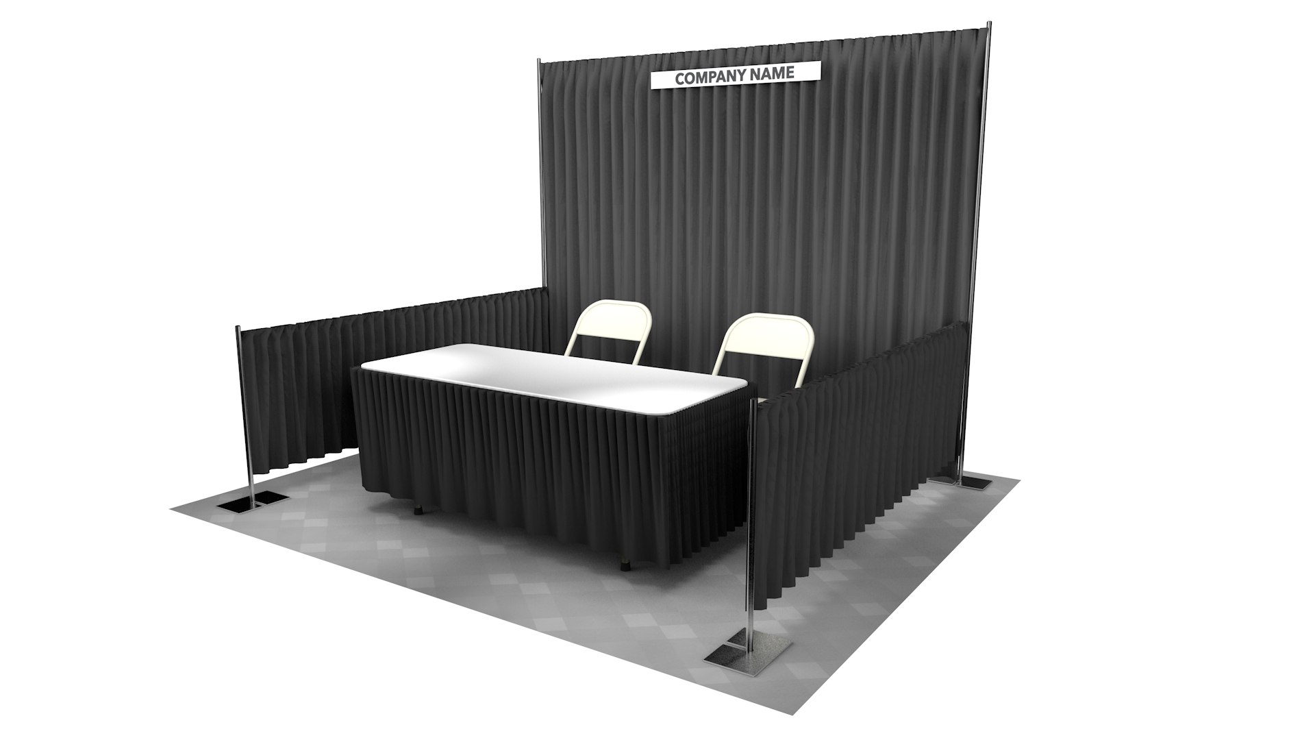 Pipe And Drape Trade Show Booth 3D Model - TurboSquid 1977543