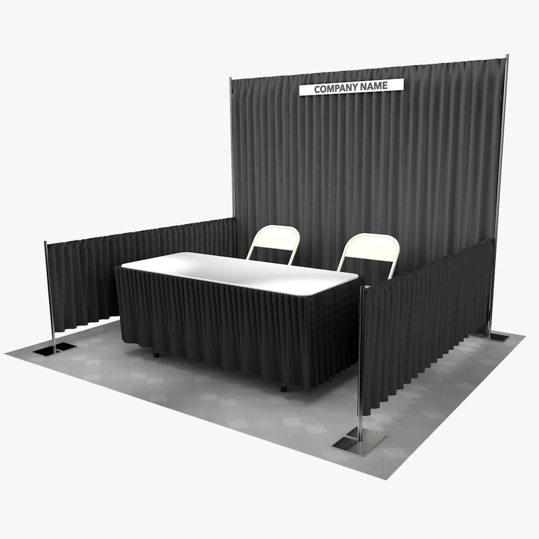Pipe And Drape Trade Show Booth 3D Model - TurboSquid 1977543