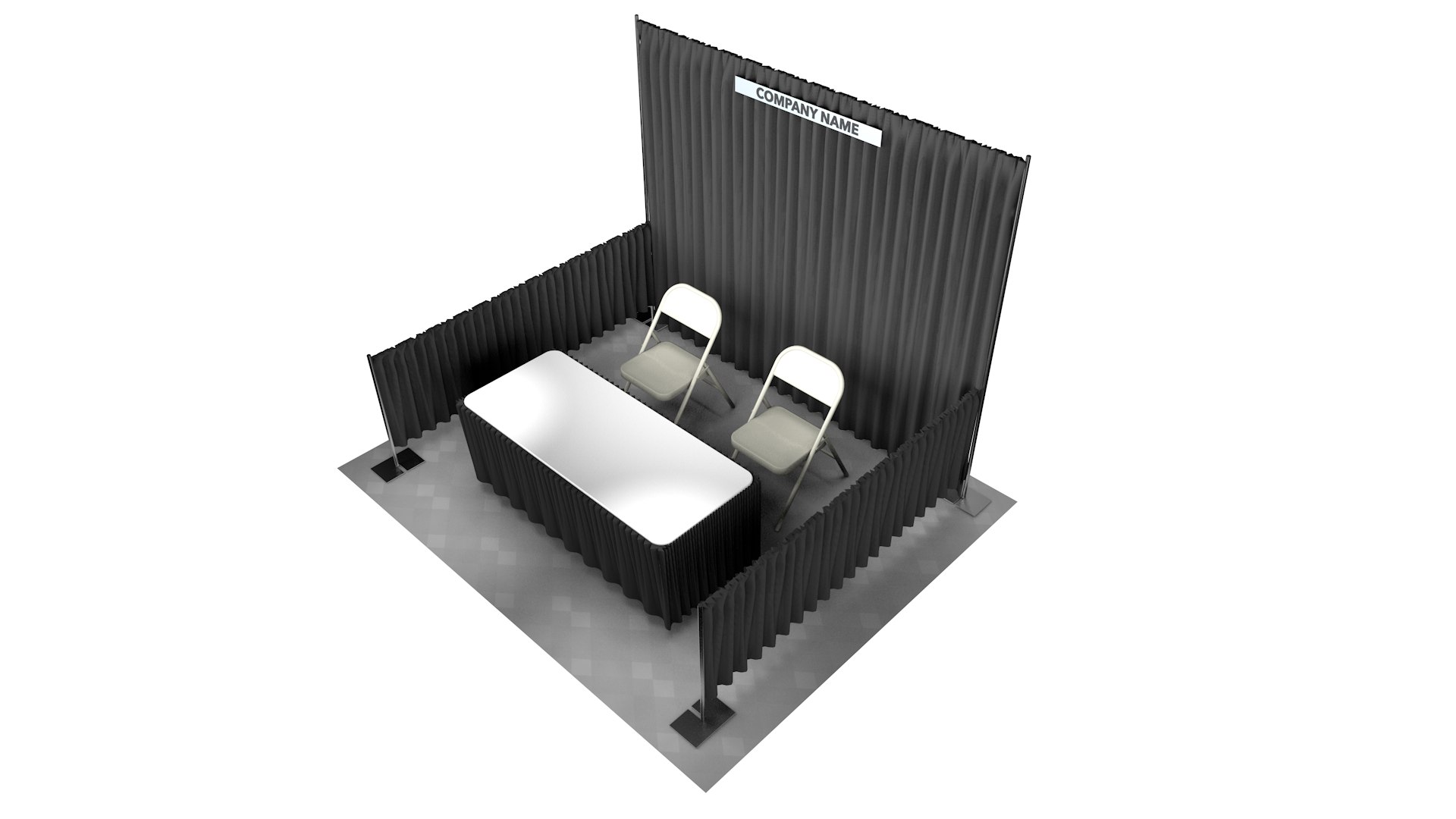 Pipe And Drape Trade Show Booth 3D Model - TurboSquid 1977543