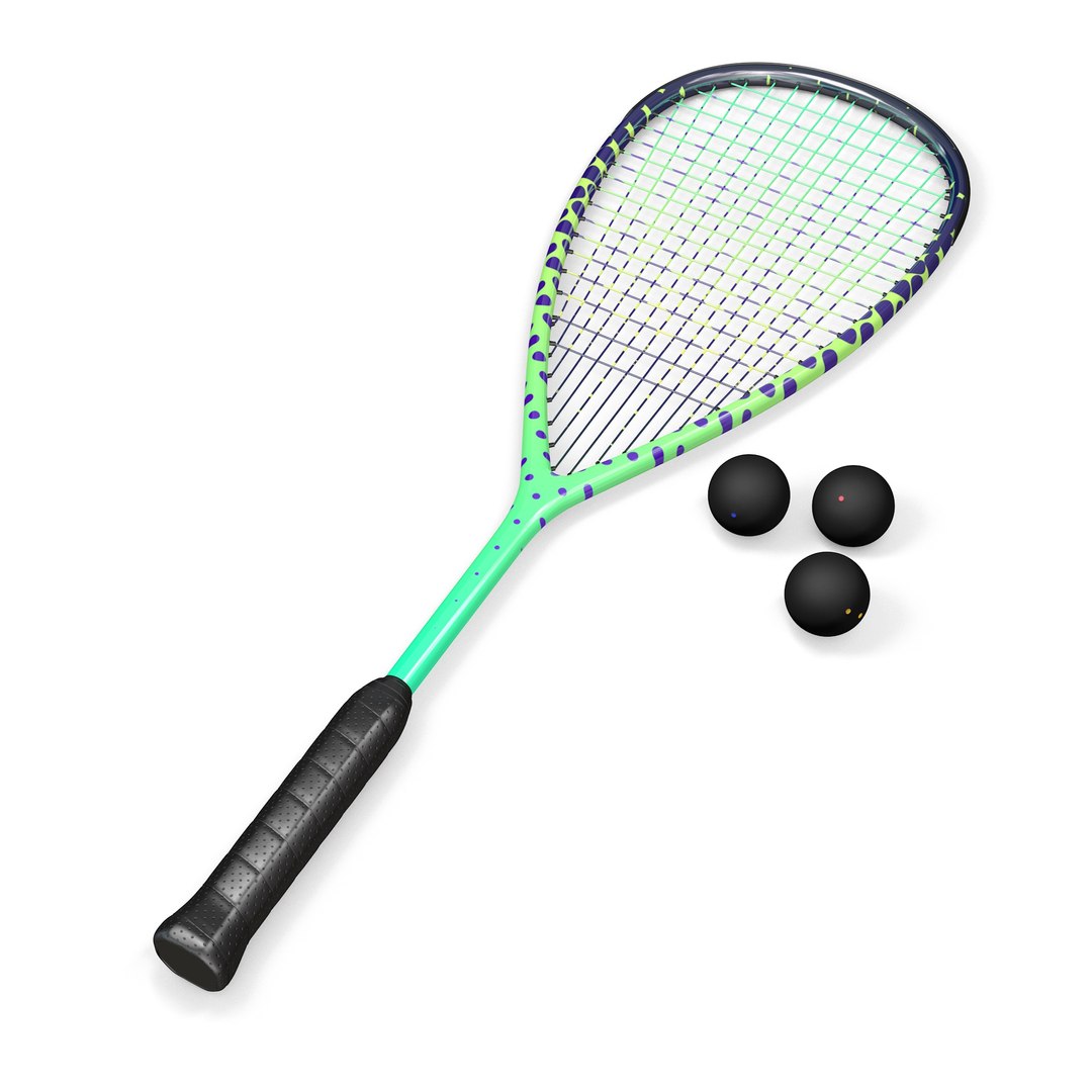 3D Squash set - paddle and balls model - TurboSquid 2159542
