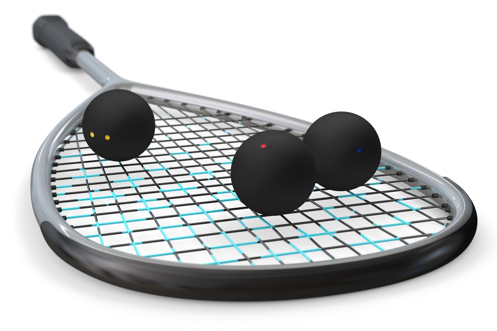 3D Squash set - paddle and balls model - TurboSquid 2159542