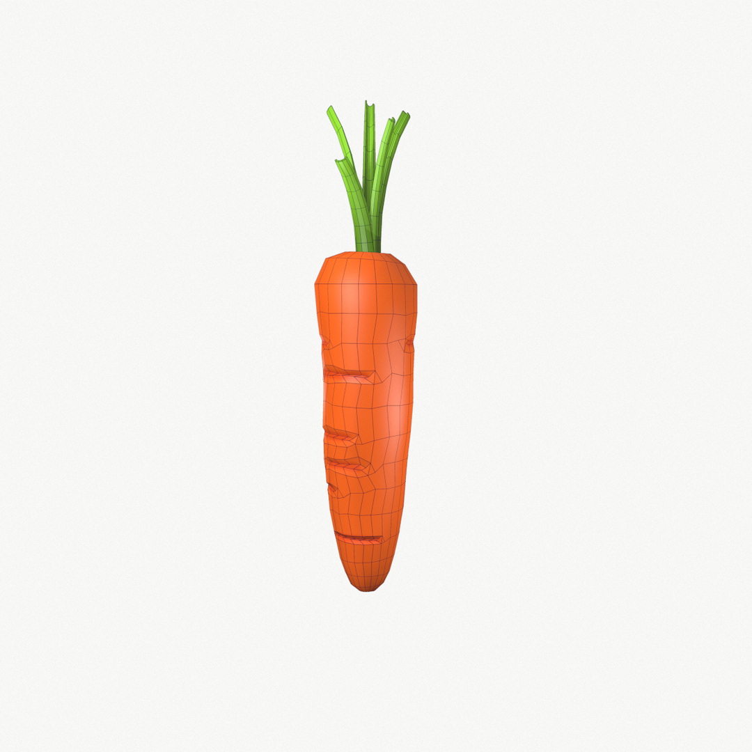 Cartoon Carrot 3d Model