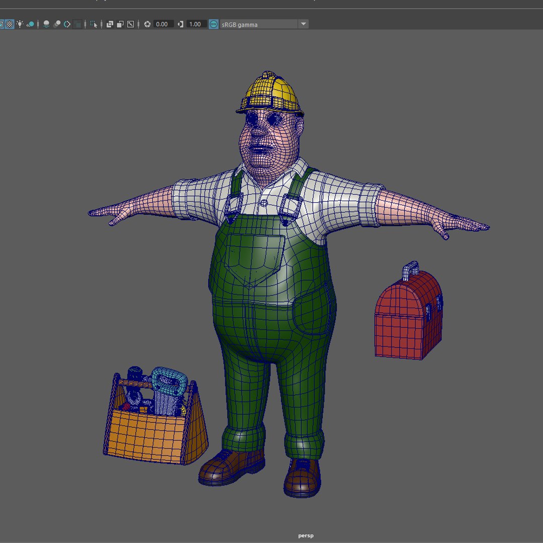 Worker Cartoon Work 3D - TurboSquid 1667652
