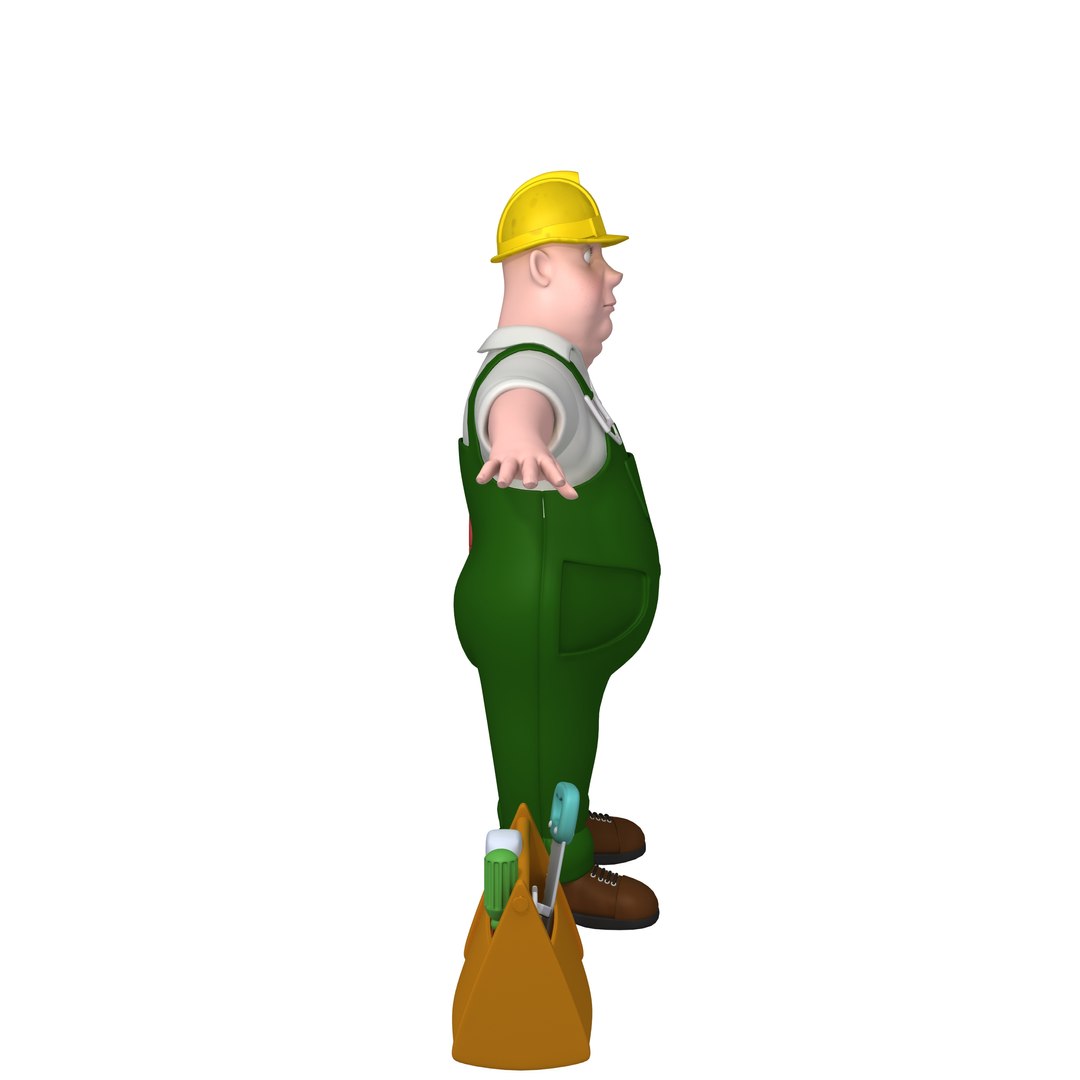 Worker Cartoon Work 3D - TurboSquid 1667652