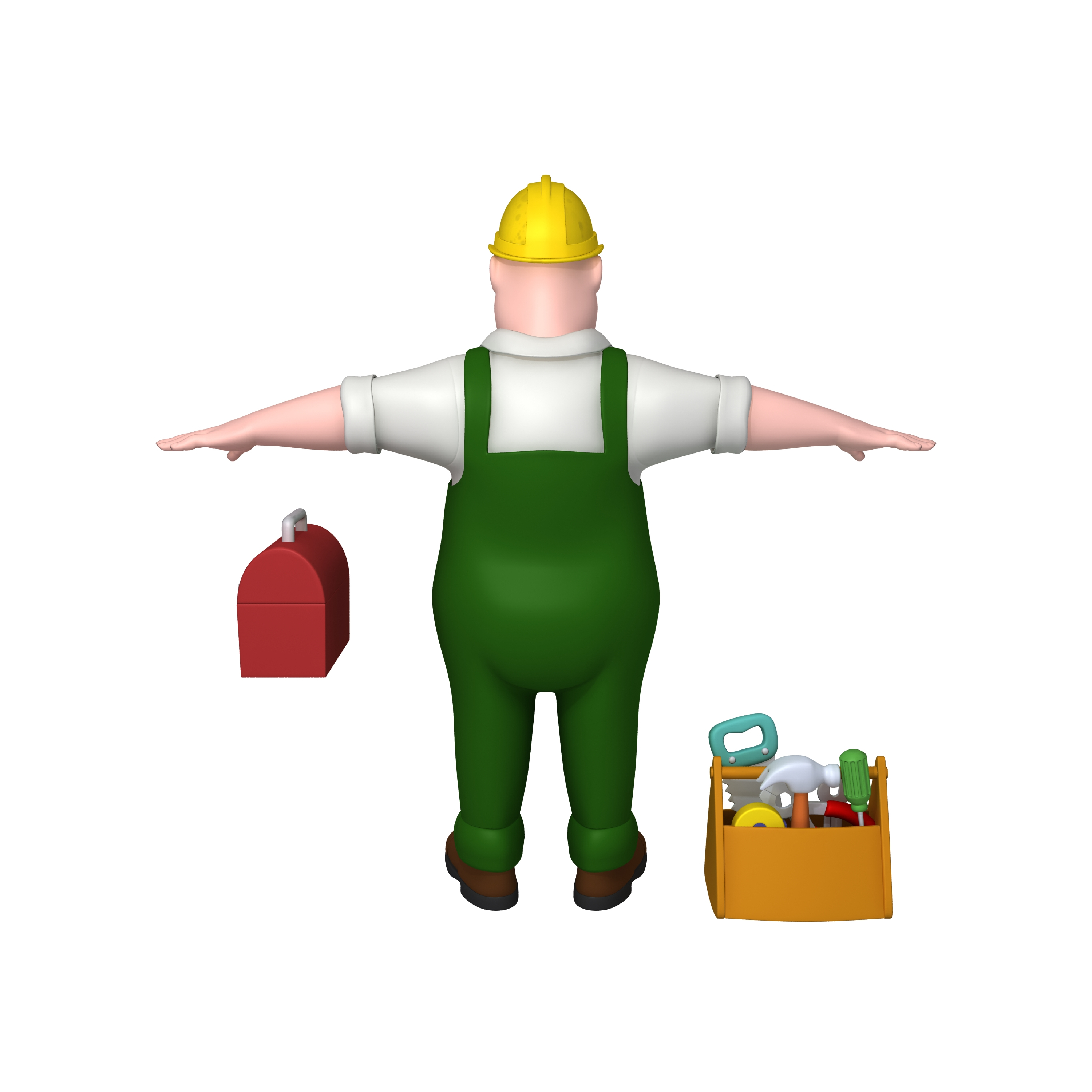 Worker cartoon work 3D - TurboSquid 1667652