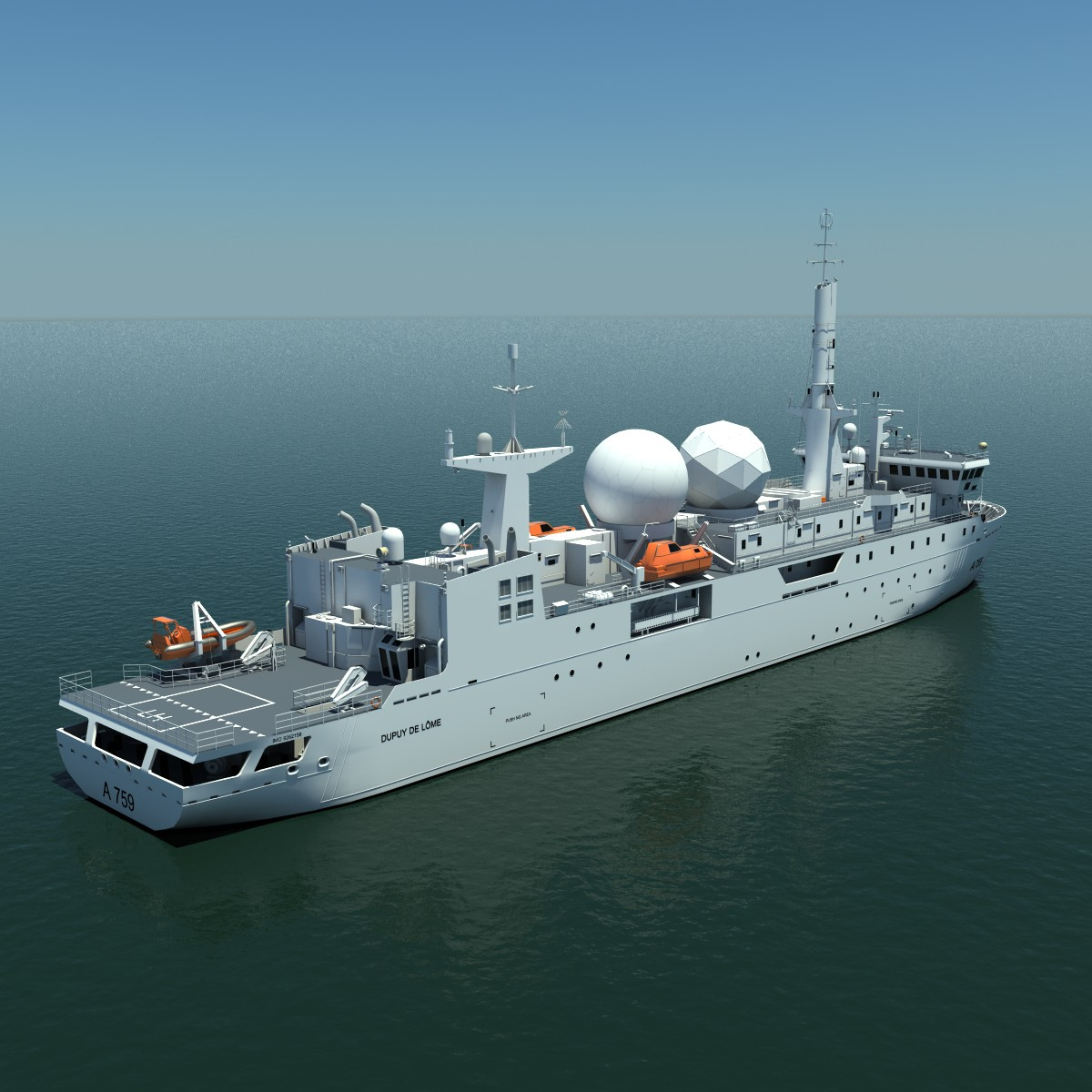dupuy communication intelligence ship 3d model